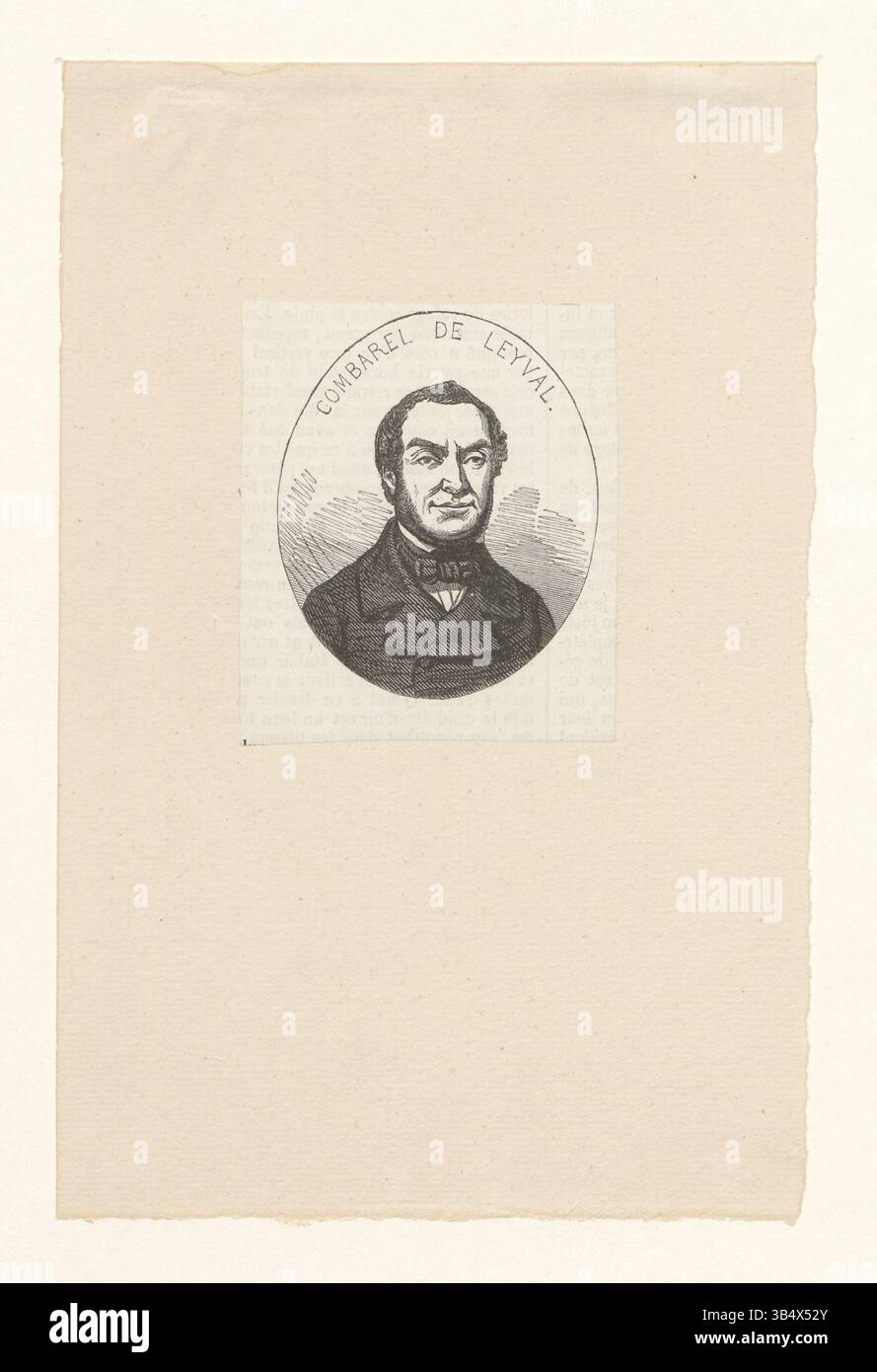 This wood engraving print depicts Combarel de Leyval, a French ...