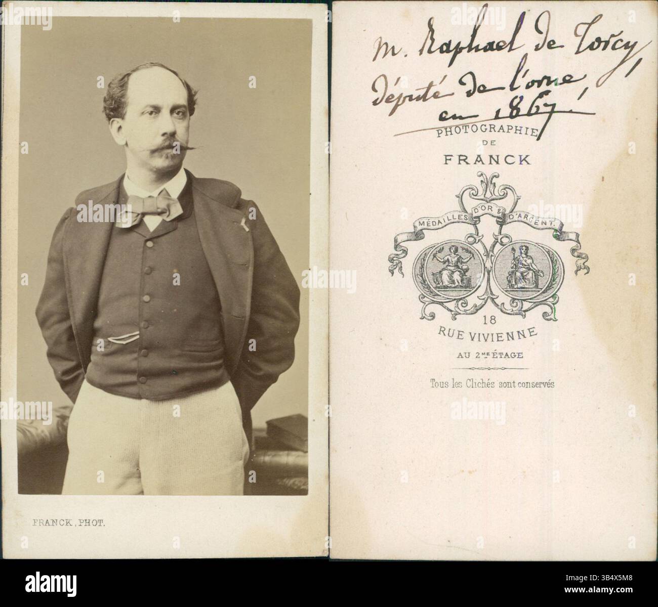 This photograph from the 1860s captures Aimé Raphaël Villedieu de Torcy ...
