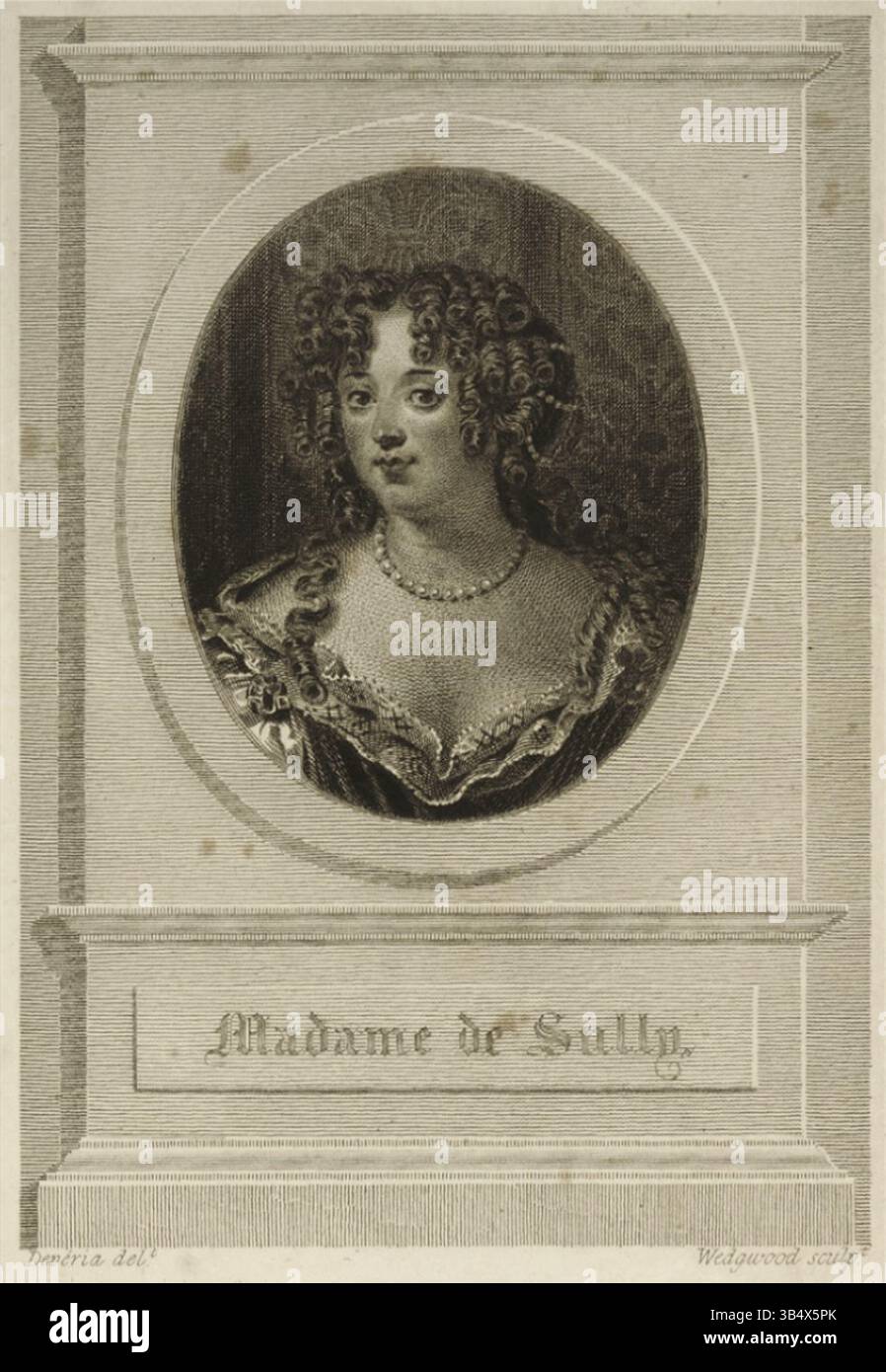 An etching by J. T. Wedgwood, depicting Madame de Sully, the wife of ...