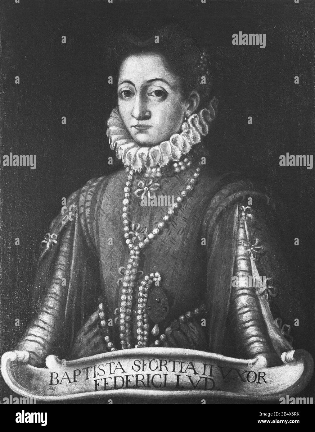 This portrait, likely depicting Battista Sforza (1440–1472), wife of ...