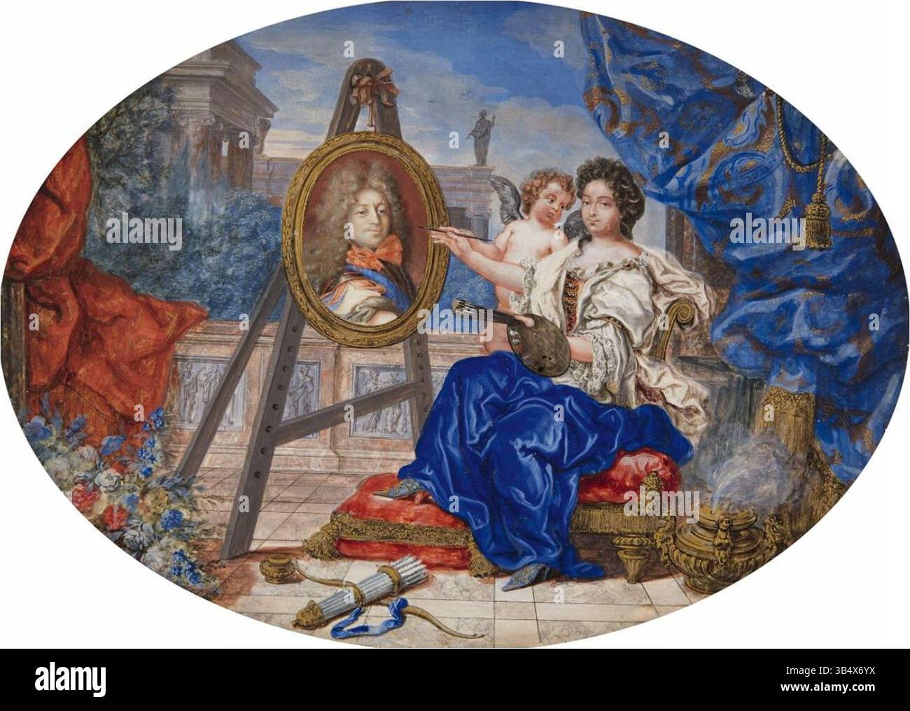 An allegorical painting depicting the marriage of the Grand Dauphin ...