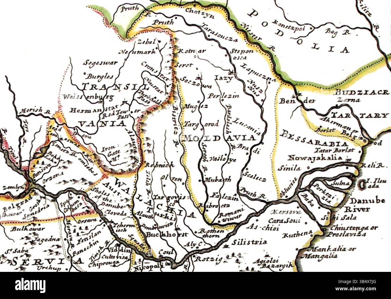 Herman Moll's 1726 map illustrates the Turkish territories in Europe ...