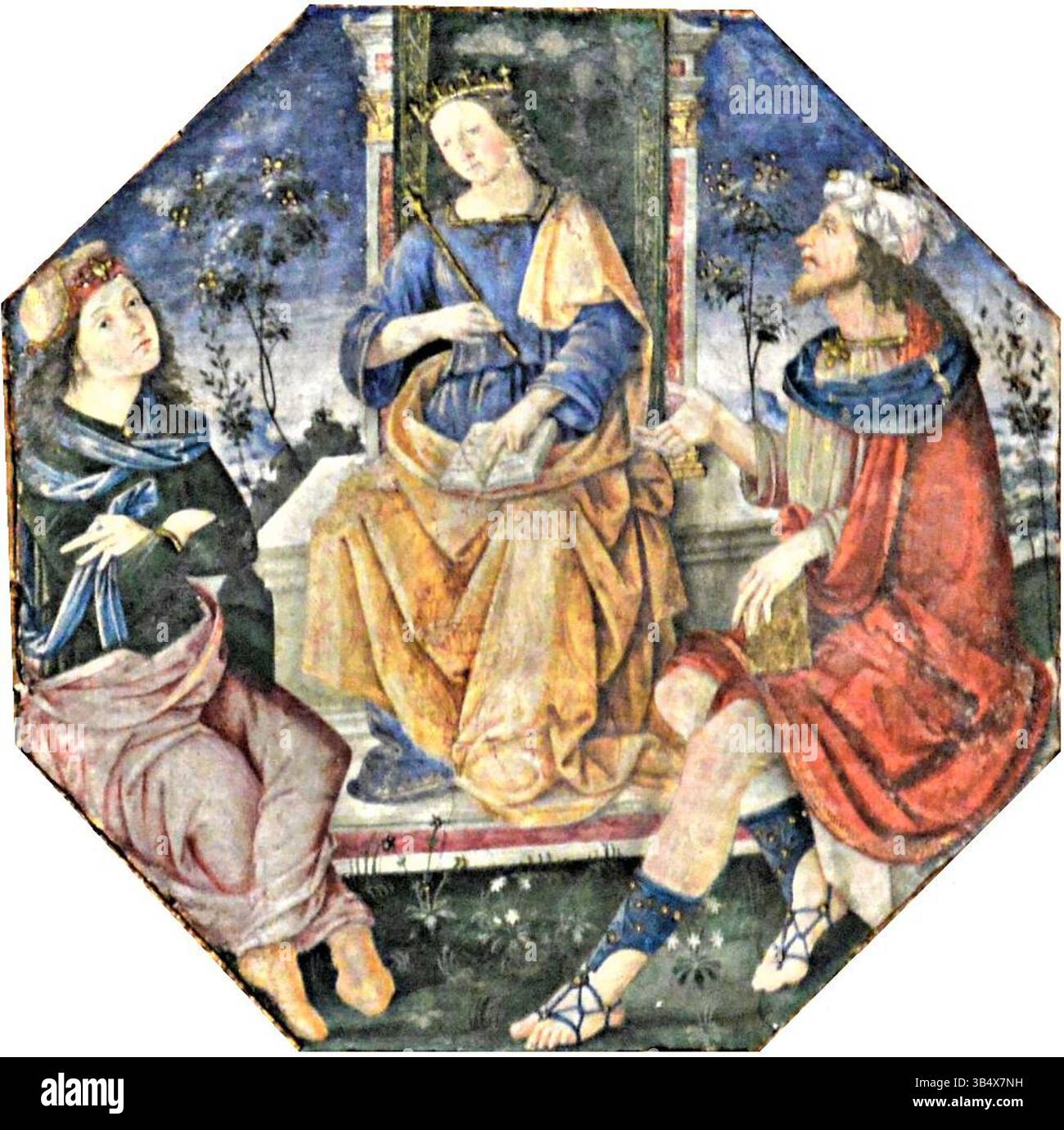 This fresco by Pinturicchio, painted between 1492 and 1494 in the Sala ...