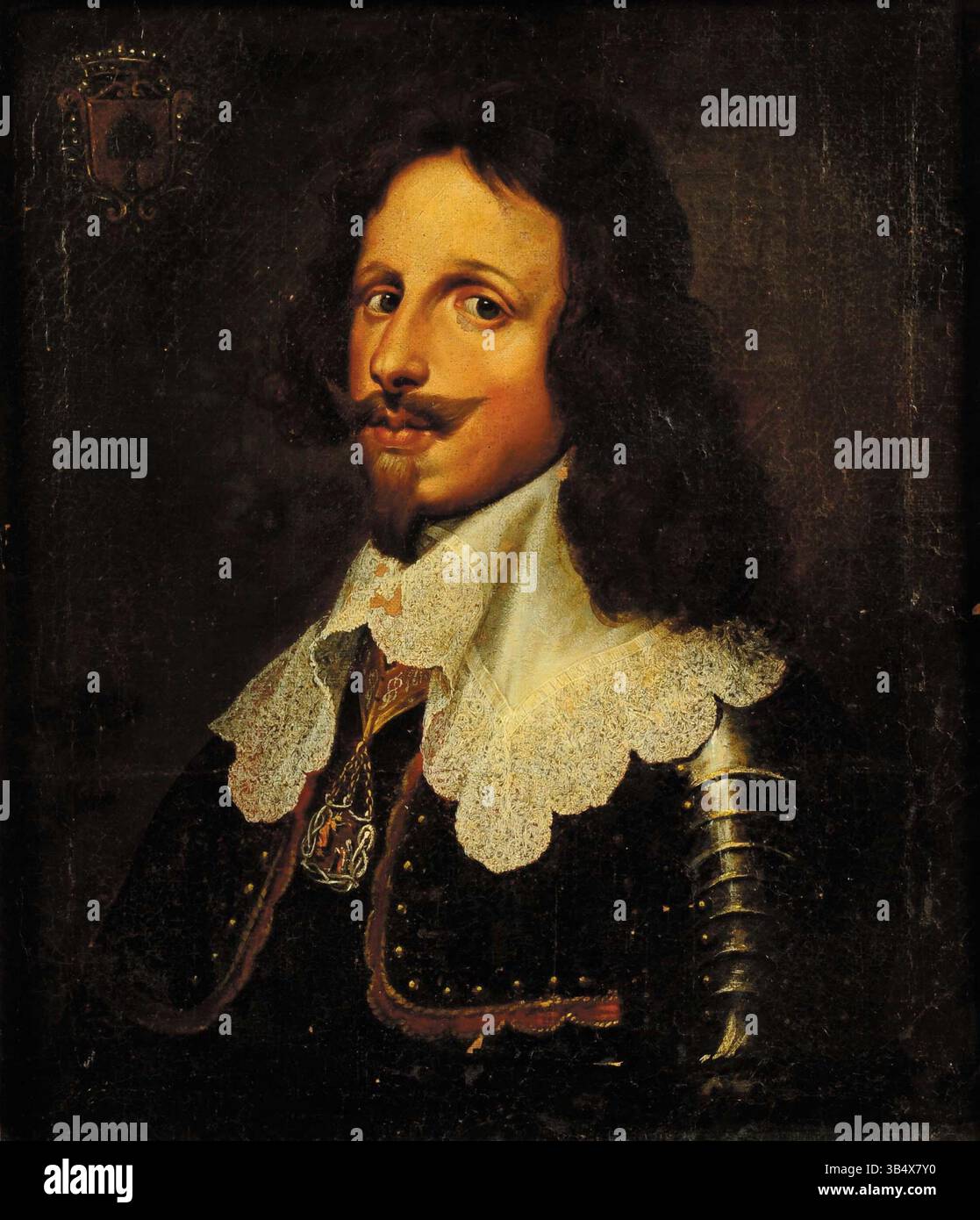 The portrait of Chevalier Joseph De Castagniere, painted in the 17th ...