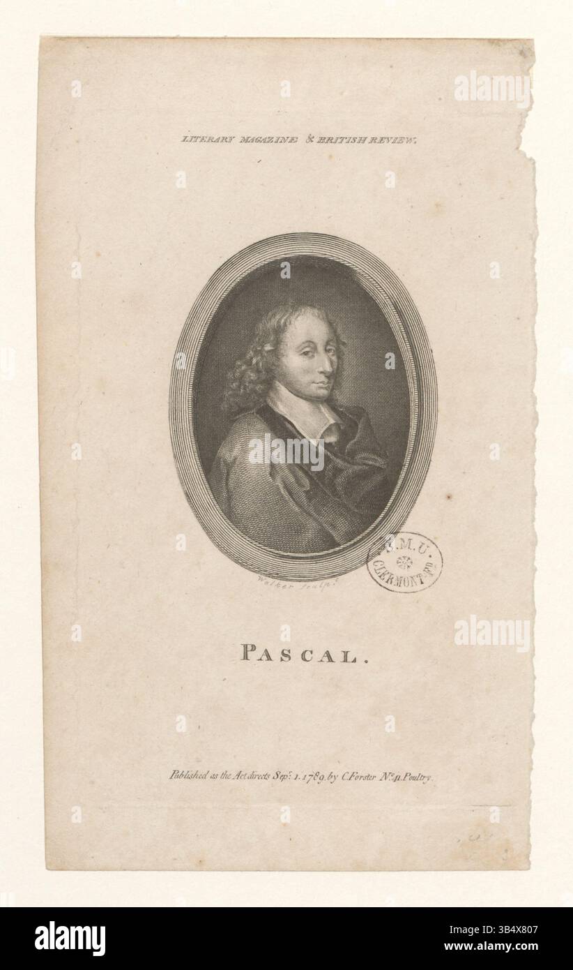 This intaglio print of Blaise Pascal is part of the Boyer collection ...