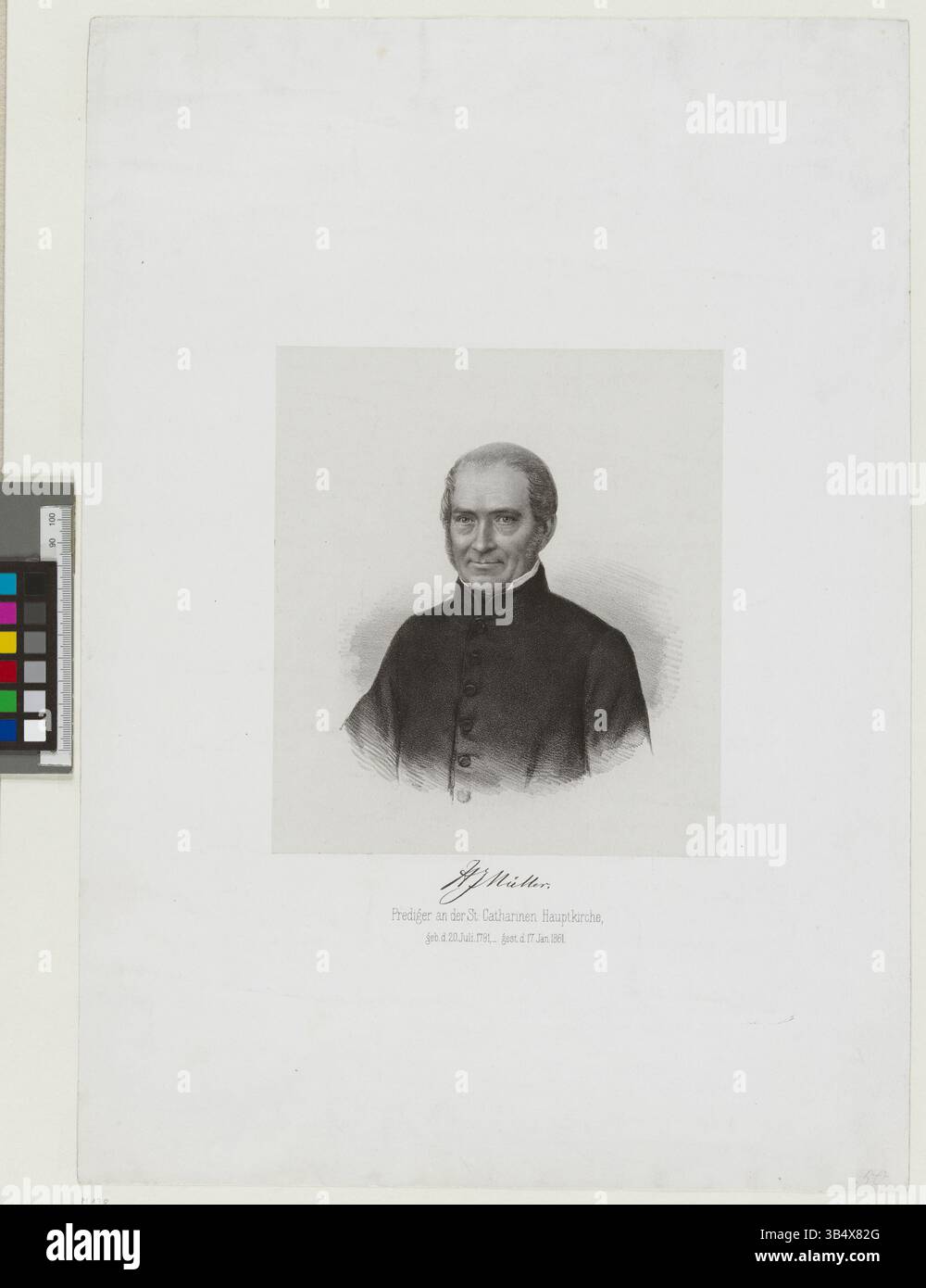 This lithograph depicts Johannes Müller, a German physiologist and ...
