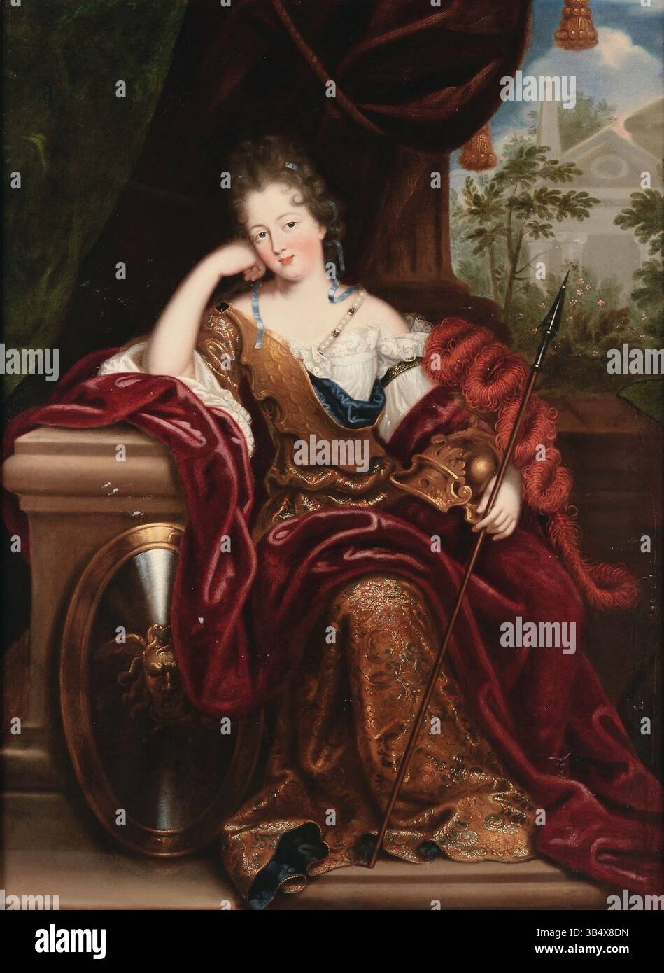 Allegorical portrait of a young woman dressed as Pallas Athena, created ...