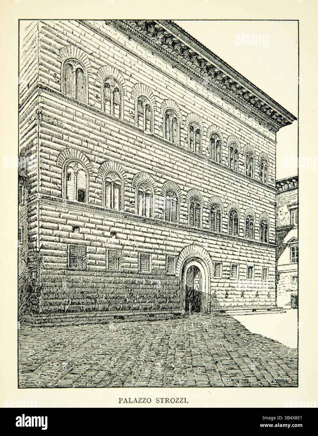 Adelaide Marchi’s 1905 artwork depicts the Palazzo Strozzi, a key ...