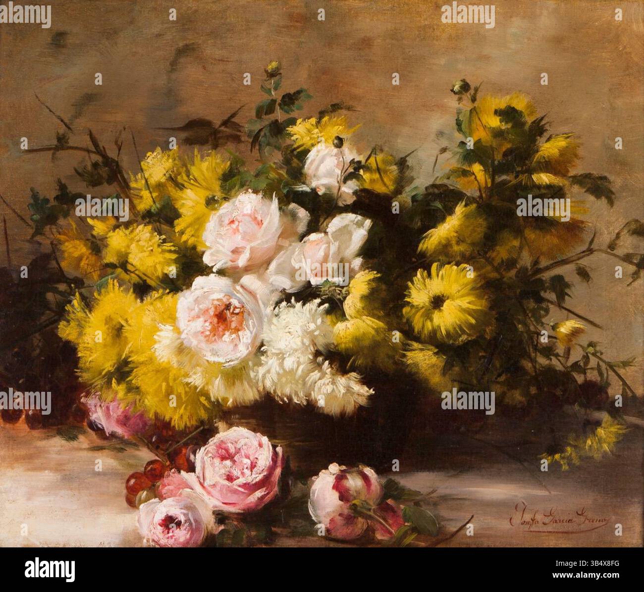 Josefa Garcia Greno's 'Still-life with flowers' (19th century) is a ...