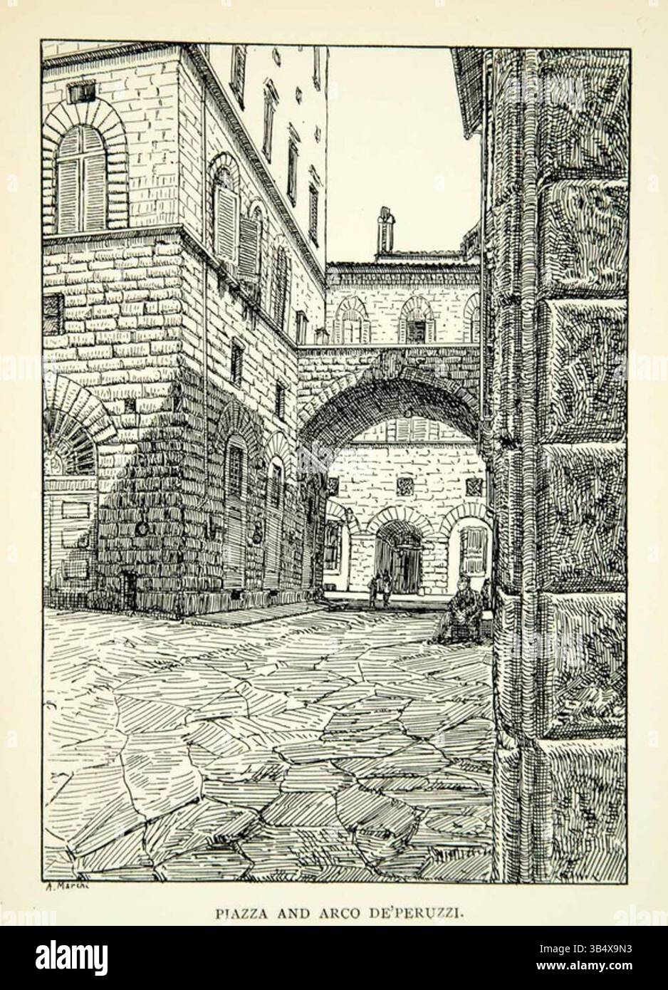 Adelaide Marchi’s 1905 painting captures the Piazza and Arch of Peruzzi ...
