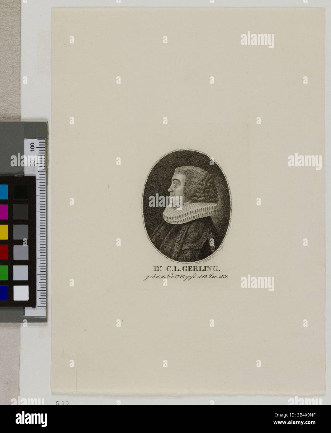 This 18th-century copper engraving depicts Christian Ludwig Gerling, a ...