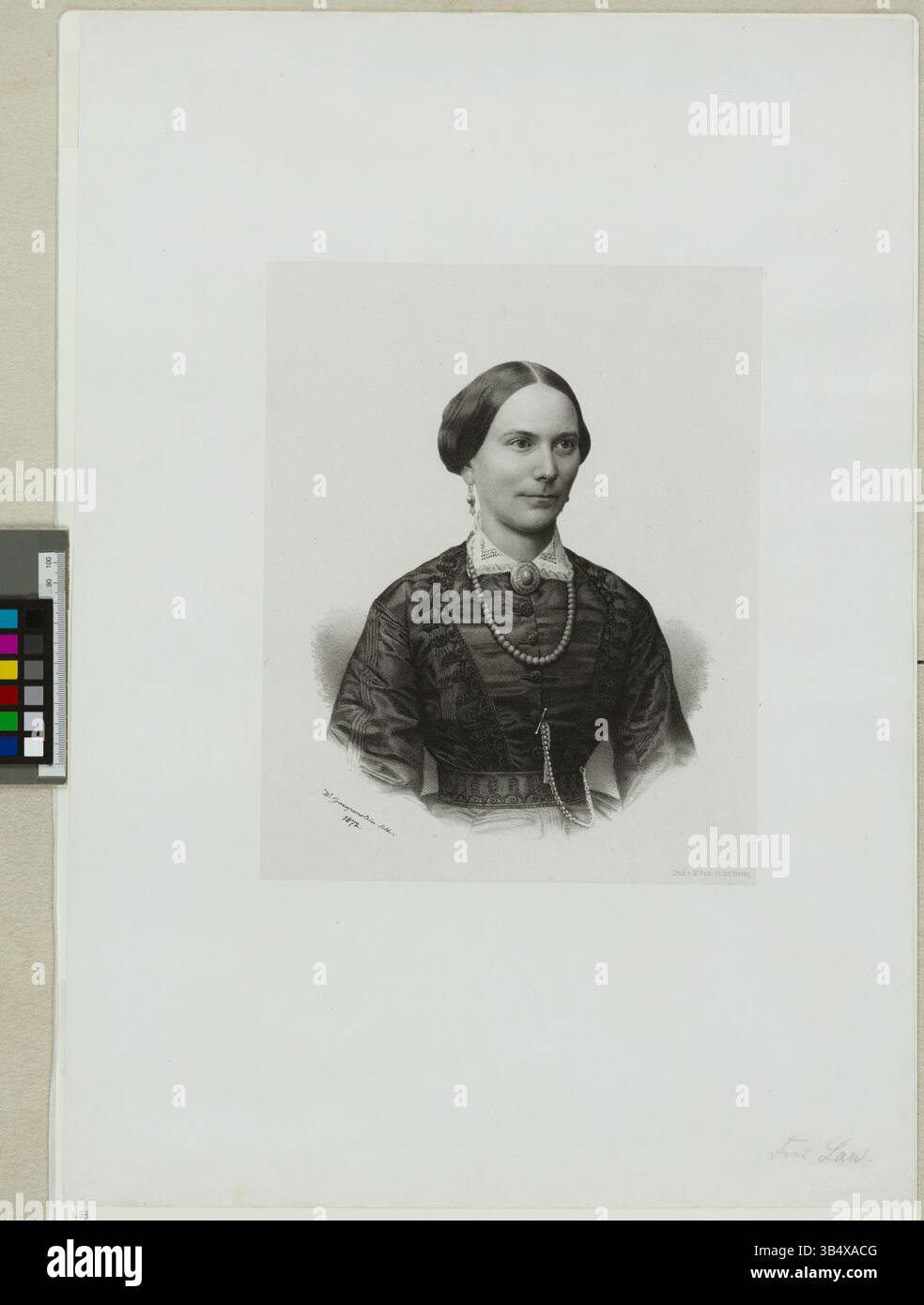 The lithograph 'Bildnis von Lau' from 1872 by Friedrich Wilhelm ...