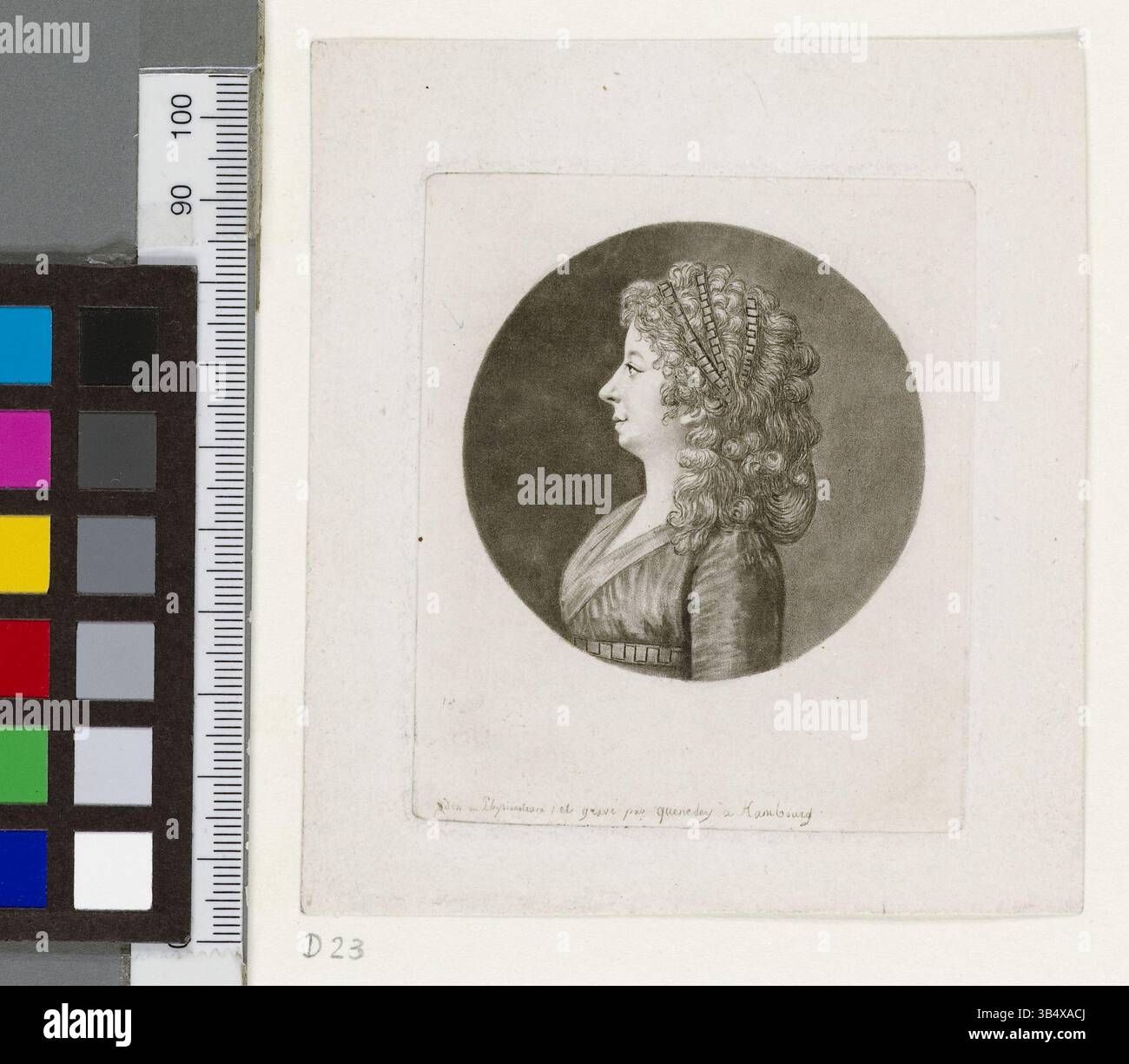 A copper engraving of Duchenois, created by Edmé Quenedey, features a ...
