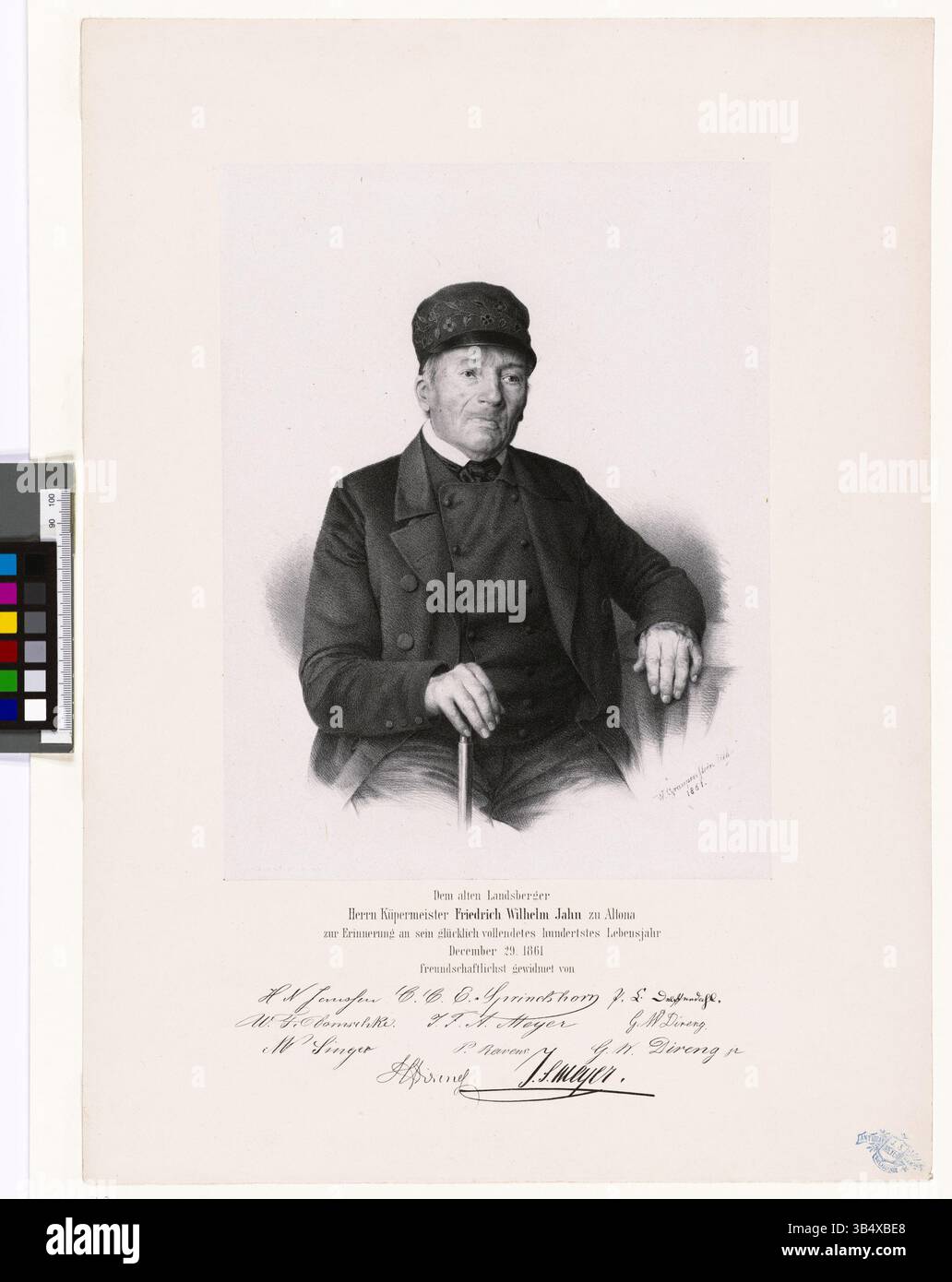 This 1861 lithograph of Friedrich Wilhelm Jahn, created by Friedrich ...