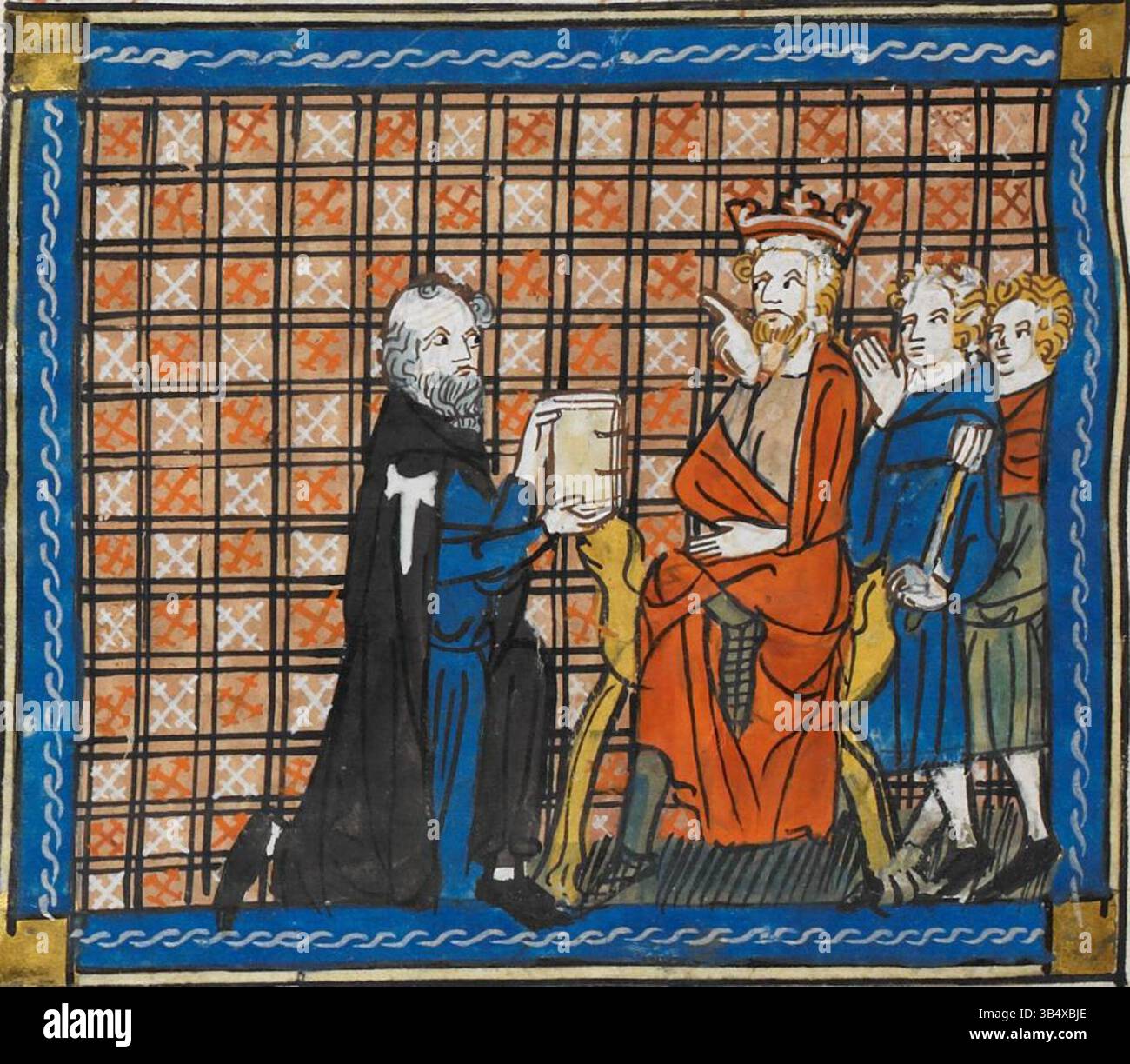 This 14th-century miniature depicts Jean de Vignay presenting his ...