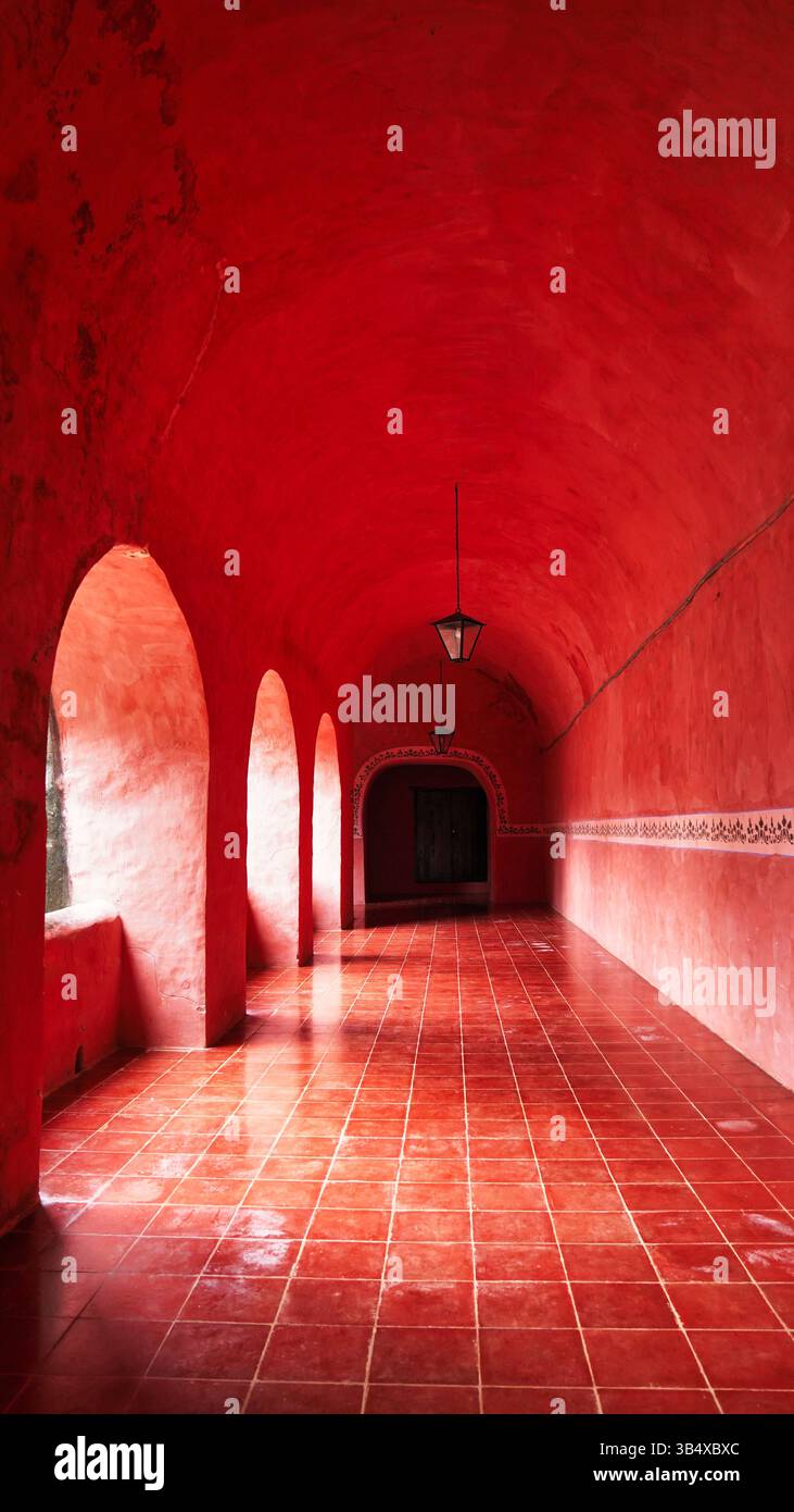 Convent of San Bernardino de Siena-Atmospheric view of the pink colored ...