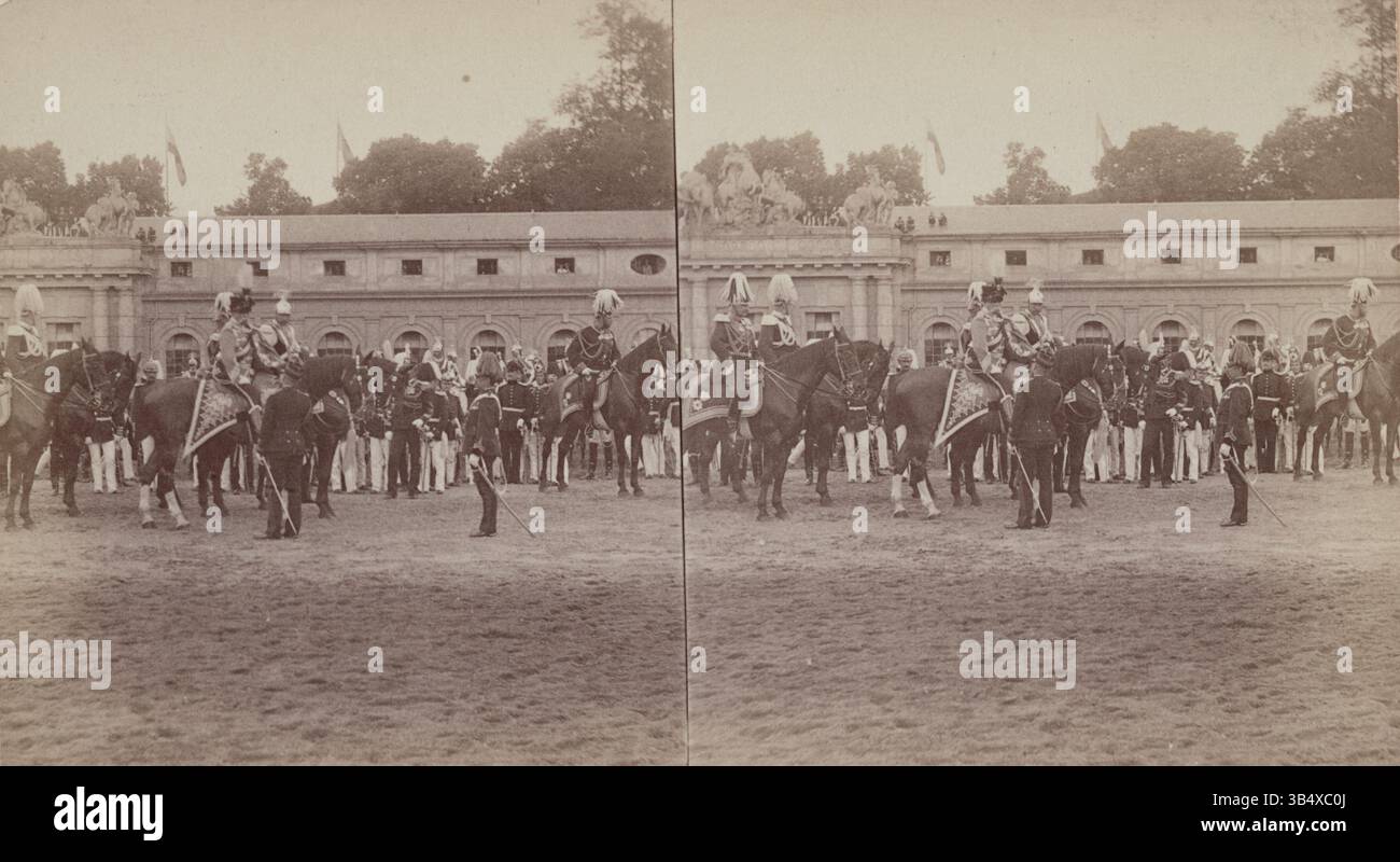 This 1896 image captures the Kaiser and King of Italy during a parade ...