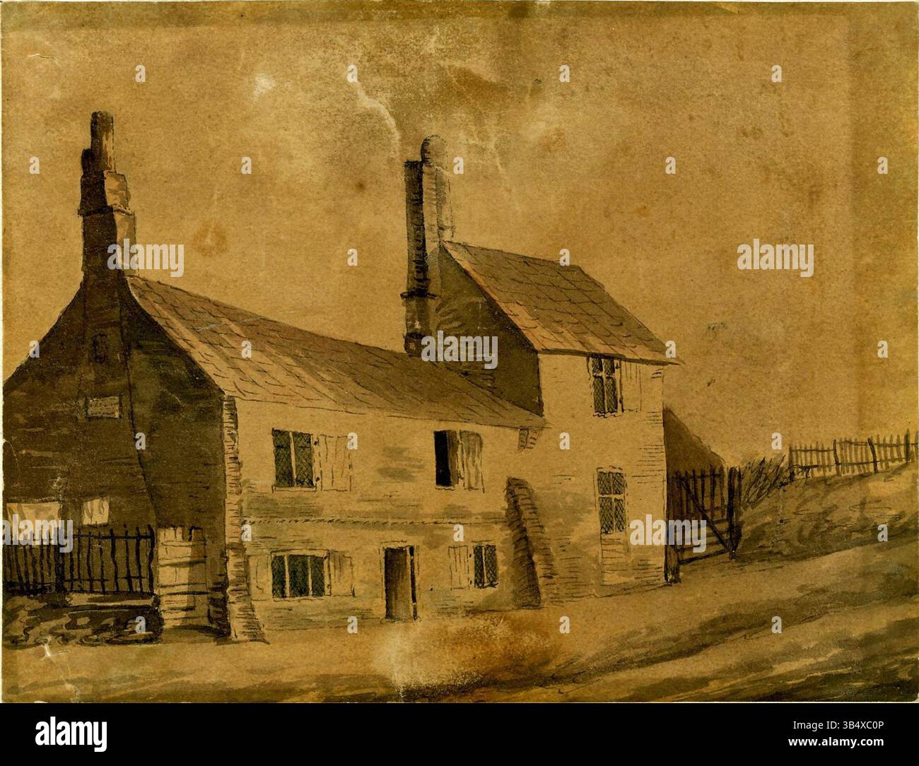 John Sell Cotman’s 1794 drawing of a house at St Stephen’s Road ...