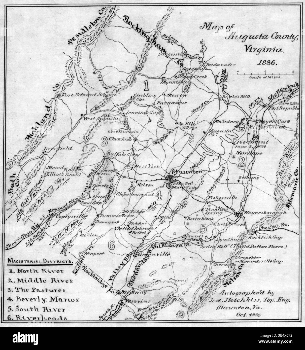 This 1886 map by Jedediah Hotchkiss provides a detailed geographical ...