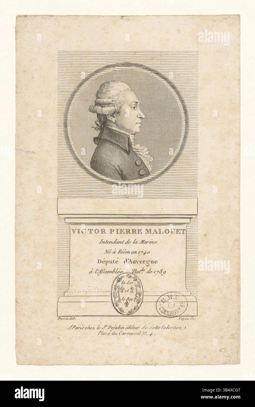 This intaglio print from the Boyer collection features Pierre Victor ...