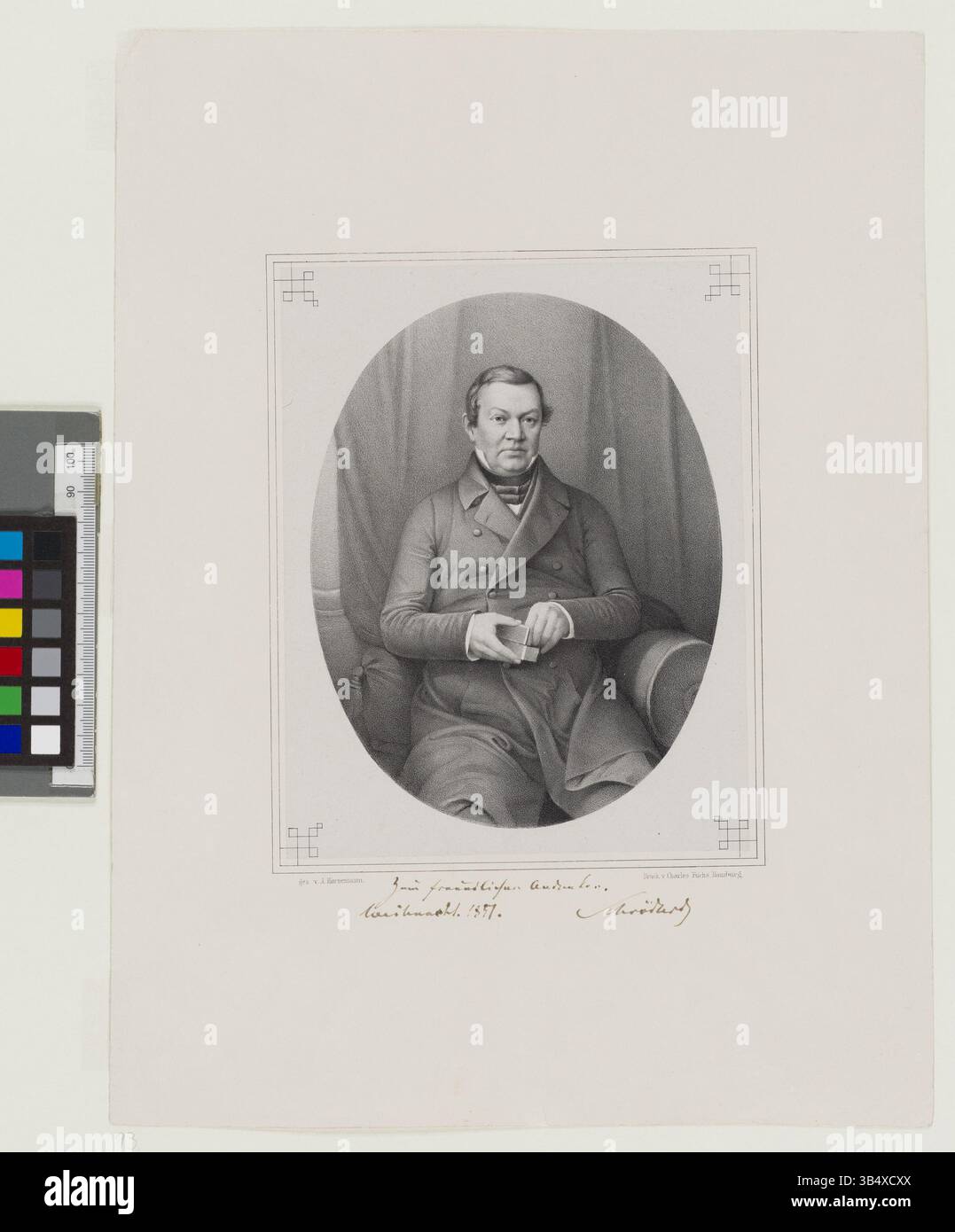 This lithograph portrait of Alexander Schrödter, created by Friedrich ...