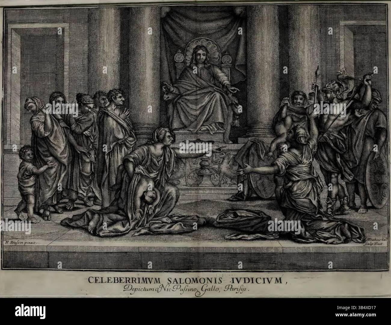 Martial Desbois' engraving 'Le Jugement de Salomon' depicts the ...