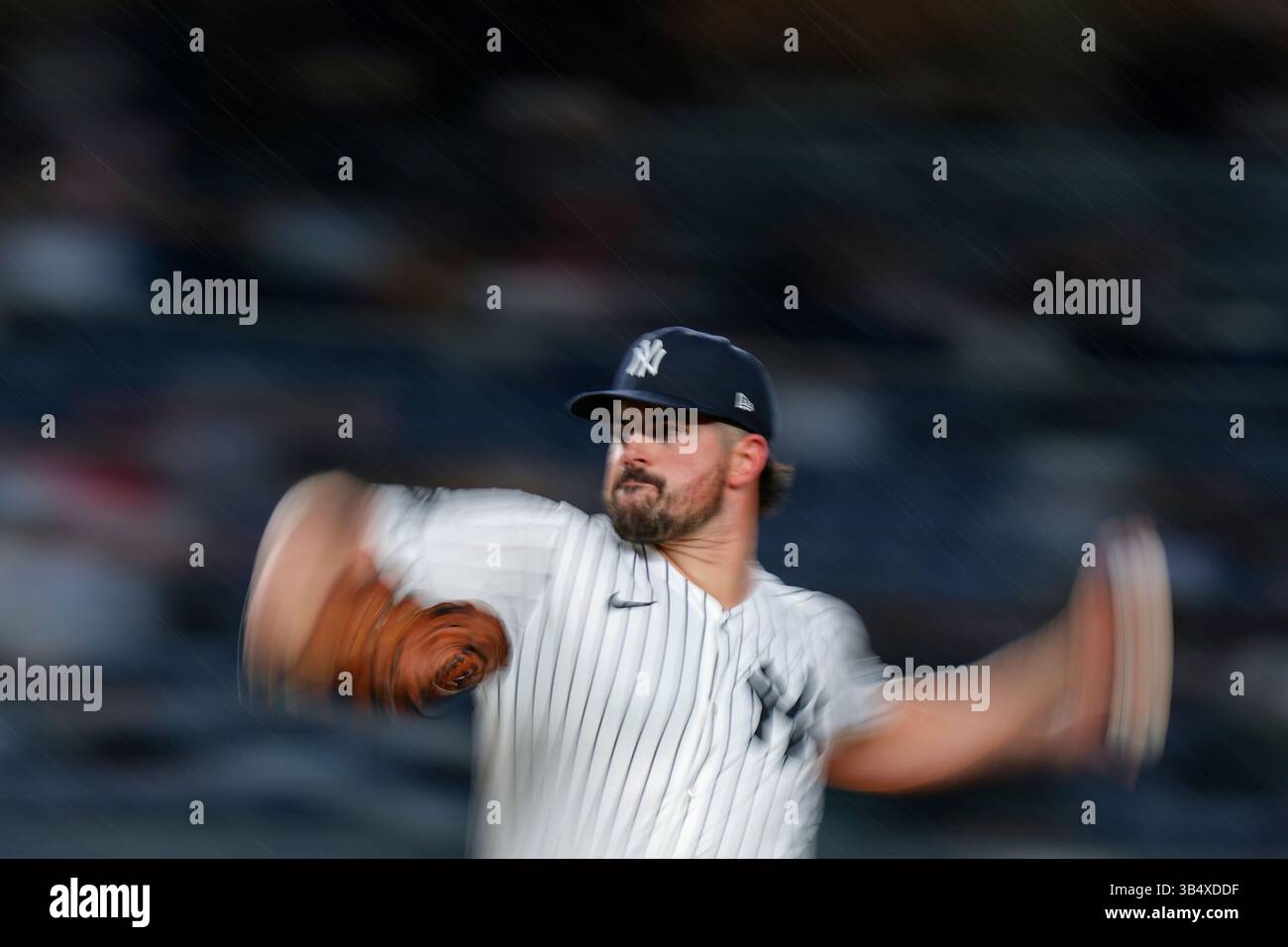 New York Yankees pitcher Carlos Rodón throws during a baseball game ...