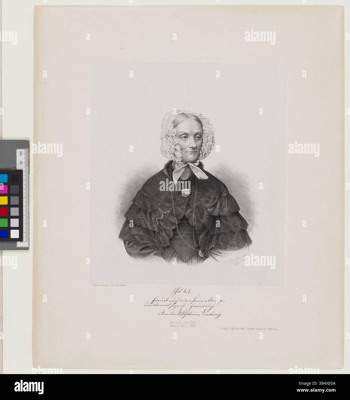 This 1859 lithograph of Amalie Wilhelmine Sieveking, created by Otto ...