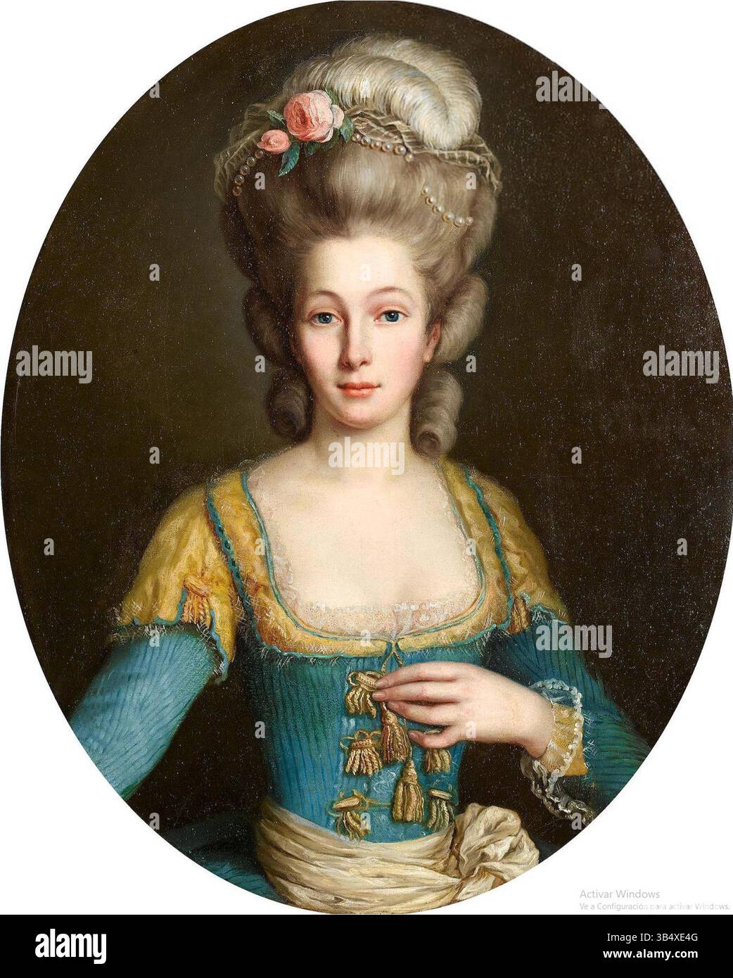 This late 18th-century portrait, painted between 1775 and 1785, depicts ...