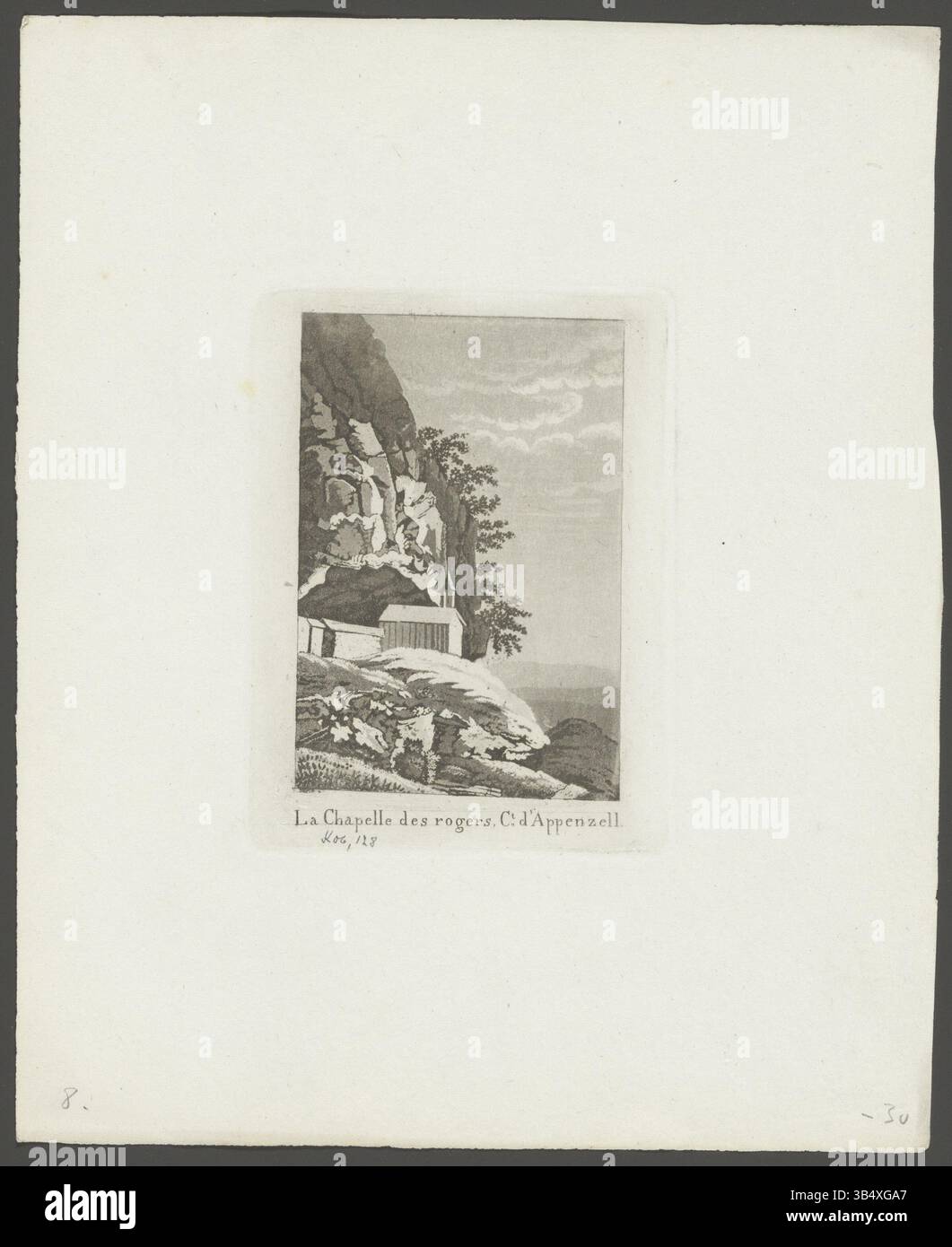 Lithograph by an unknown artist featuring La Chapelle des Rogers in the ...
