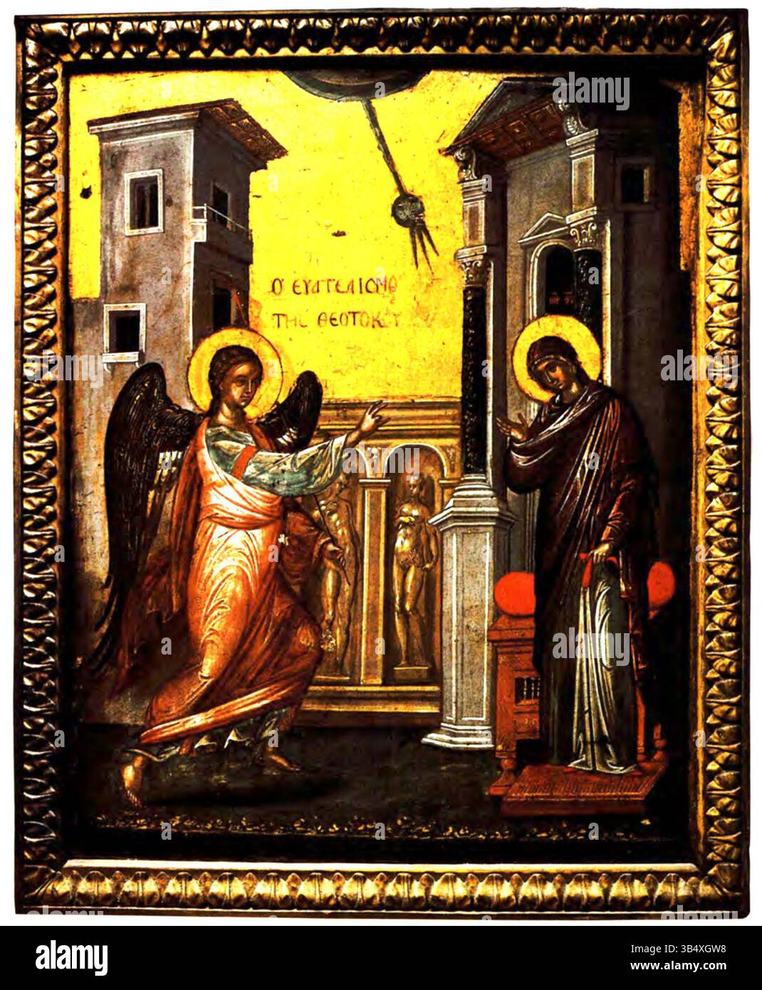 Michael Damaskinos' 'The Annunciation' (after 1565) depicts the Virgin ...