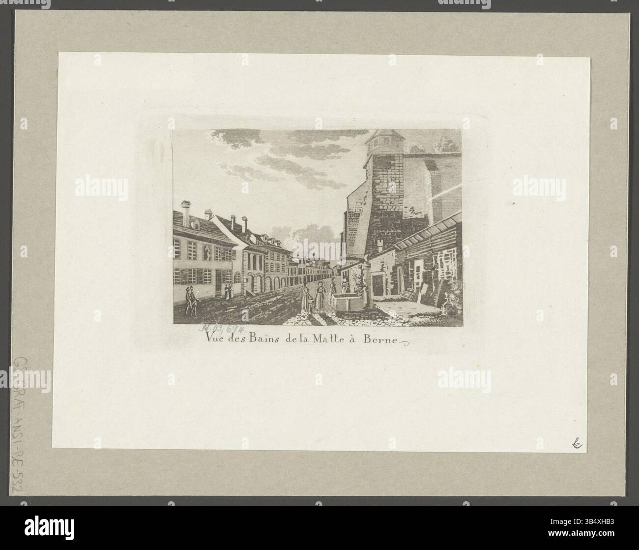 This etching and aquatint print by Franz Schmid depicts the Baths of ...