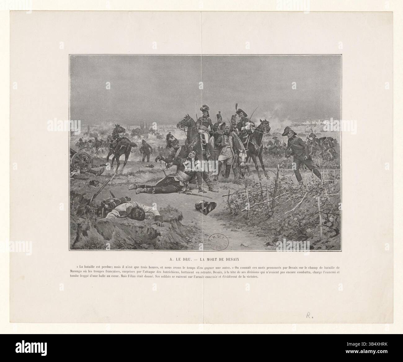 This photomechanical print from the Boyer collection depicts the death ...