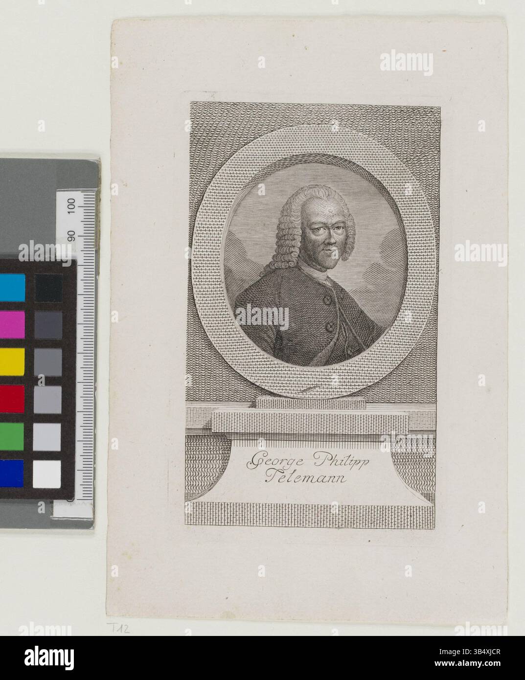 A portrait of composer Georg Philipp Telemann, created in copper ...