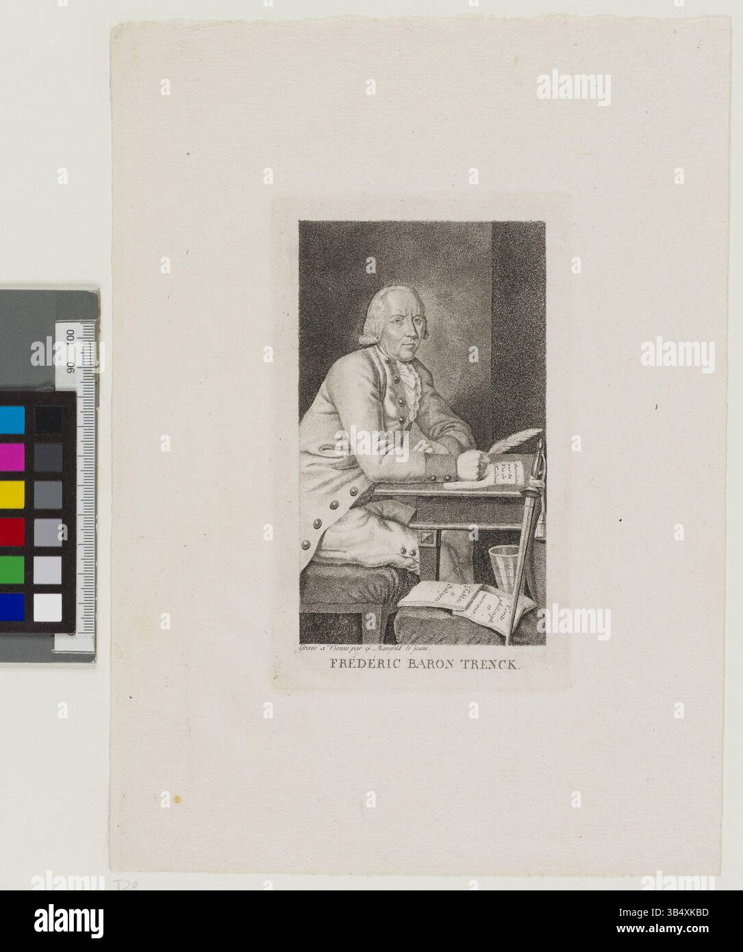 Copper engraving portrait of Frédéric Baron Trenck, created by G ...