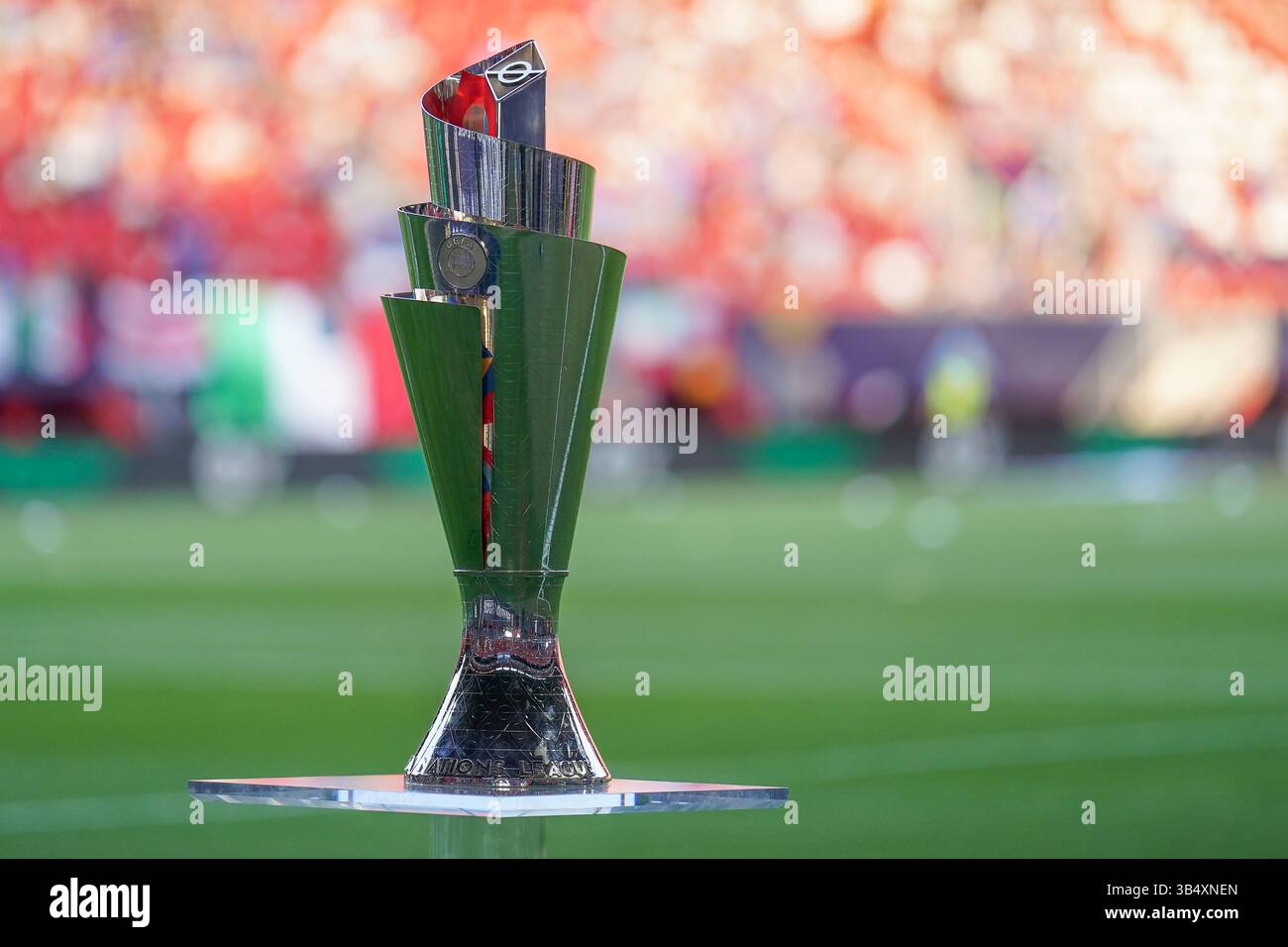 ENSCHEDE, NETHERLANDS - JUNE 15: The UEFA Nations League Finals trophy ...