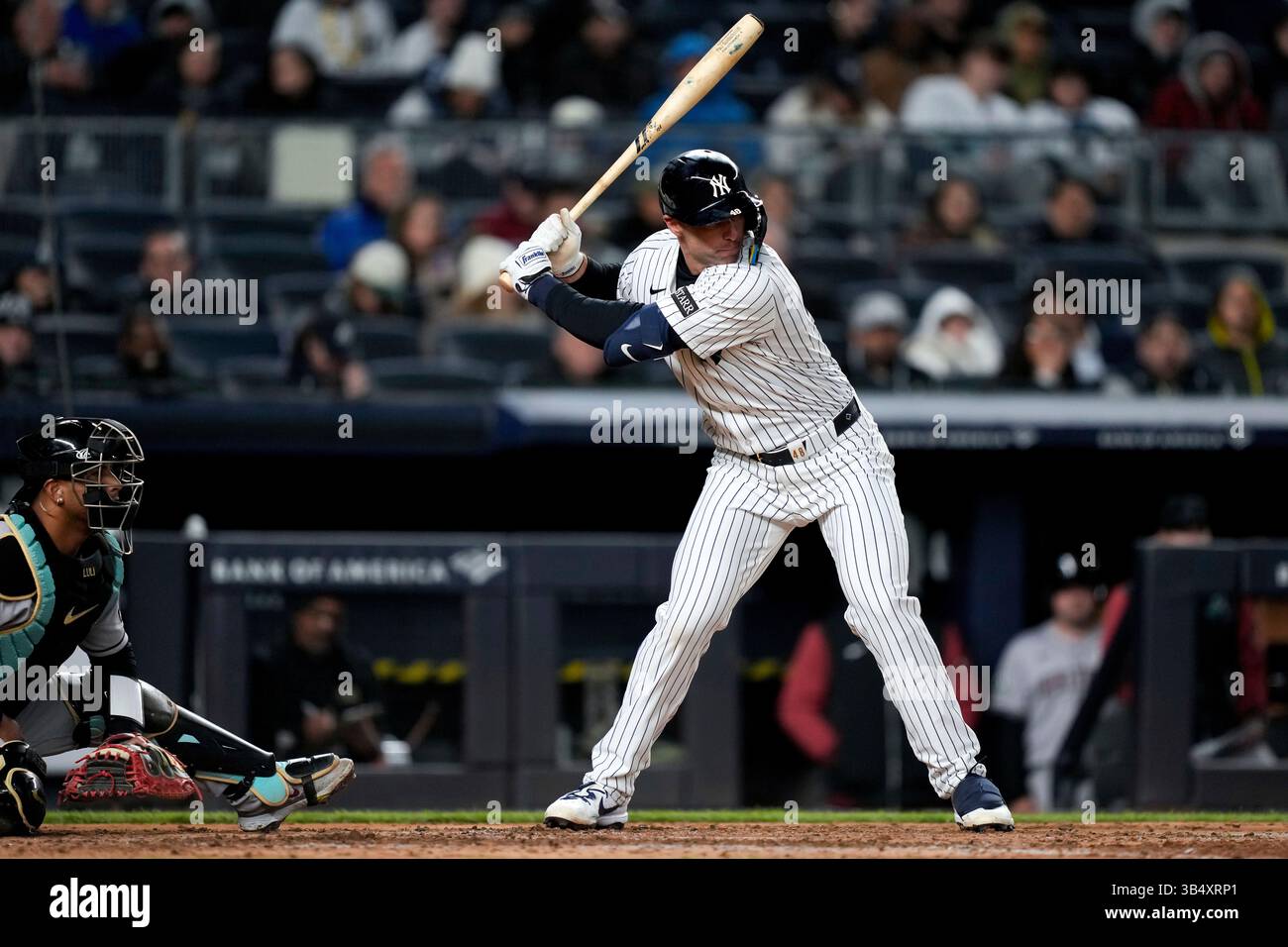 New York Yankees' Paul Goldschmidt at bat during a baseball game ...