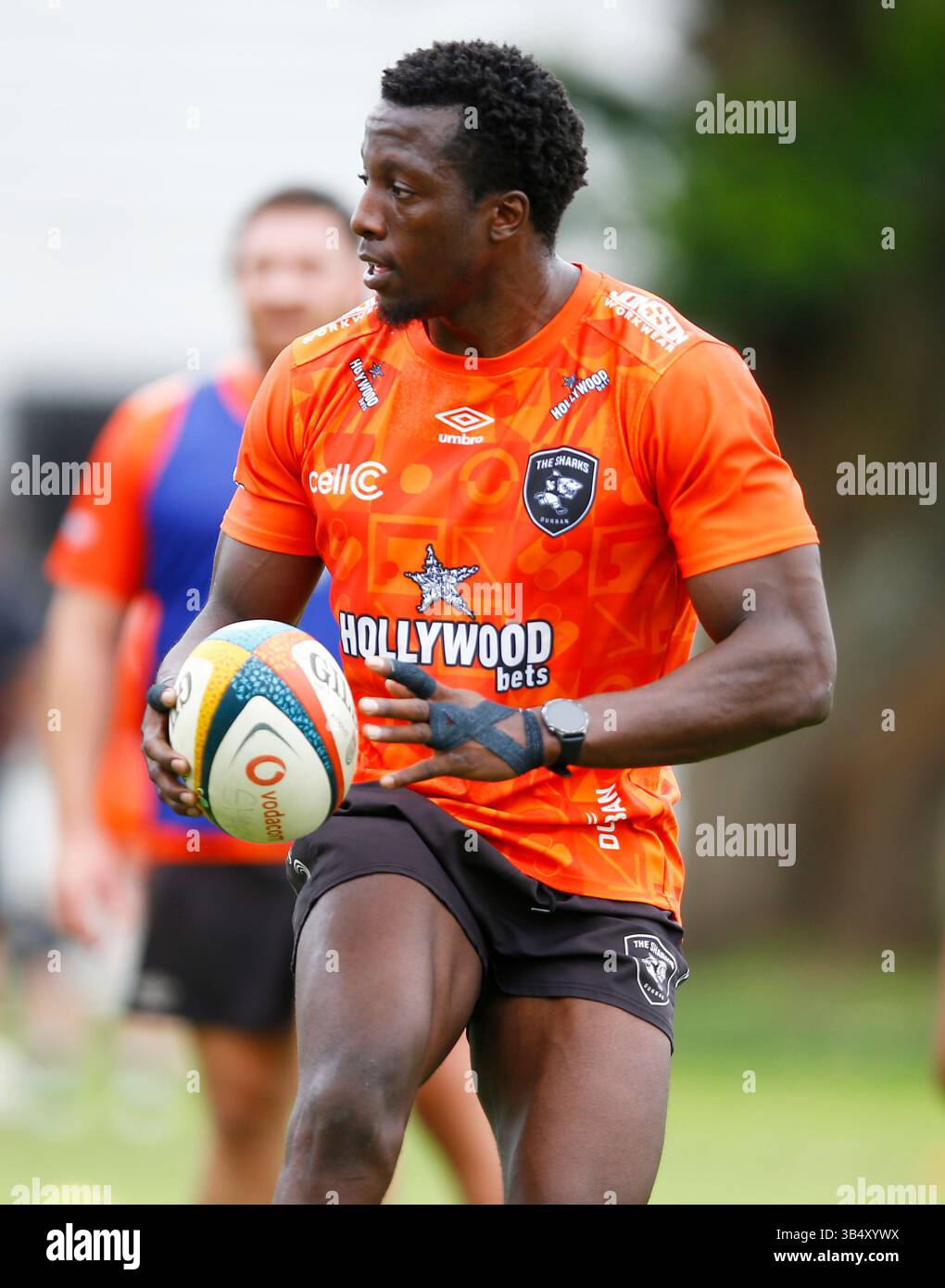 Tinotenda Mavesere of the Hollywoodbets Sharks during the Hollywoodbets Sharks URC Training ...