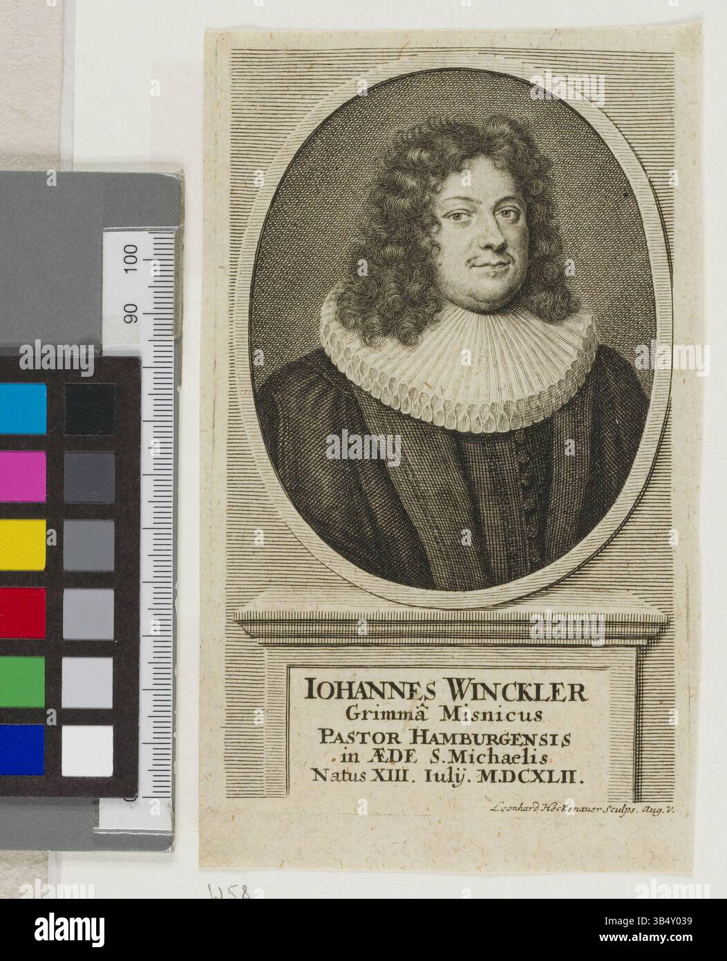 This copper engraving of Johann Winckler, created by Leonard Heckenauer ...