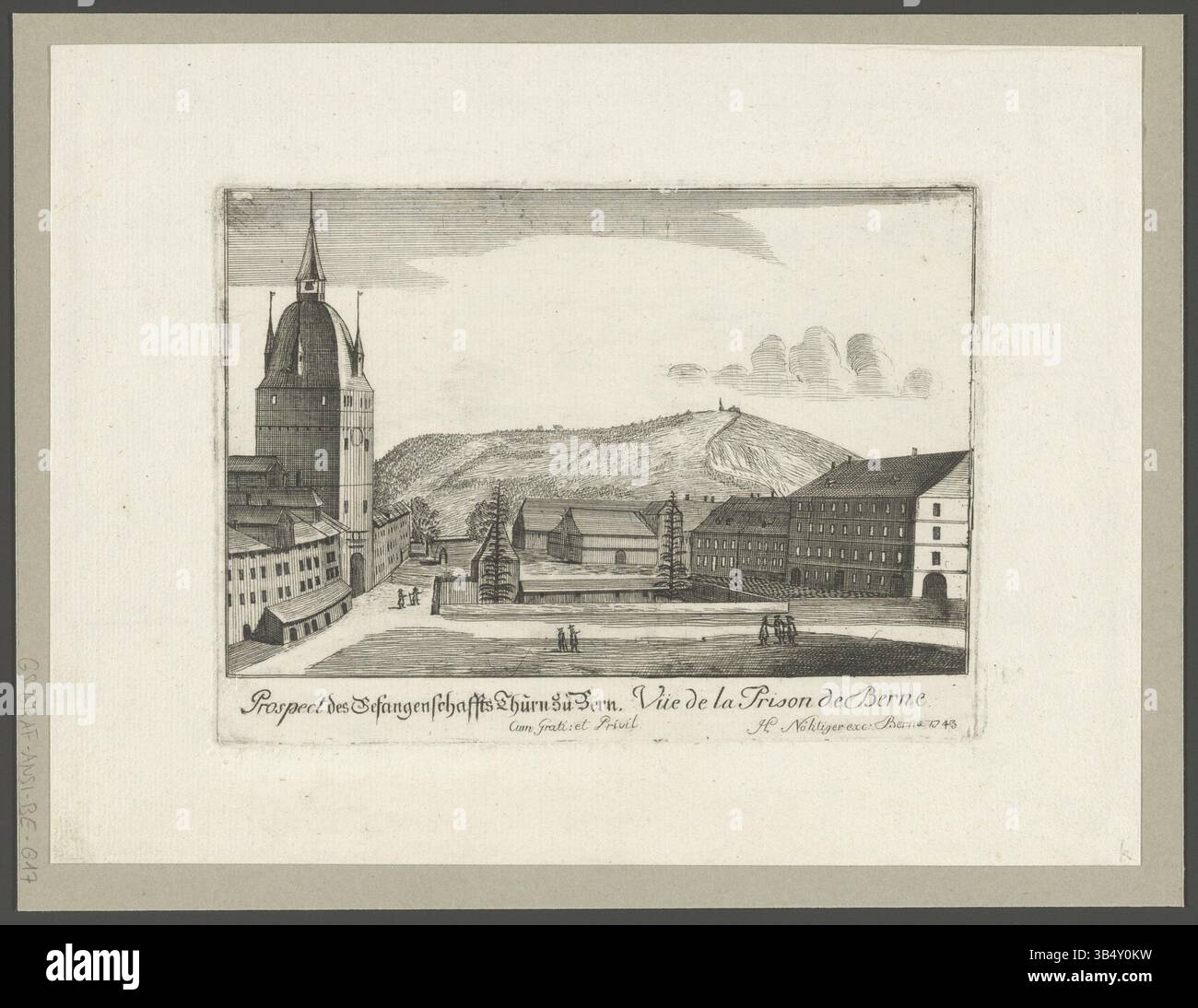 This 1743 etching by Johann Ludwig Nöthiger shows a view of the Thurn ...
