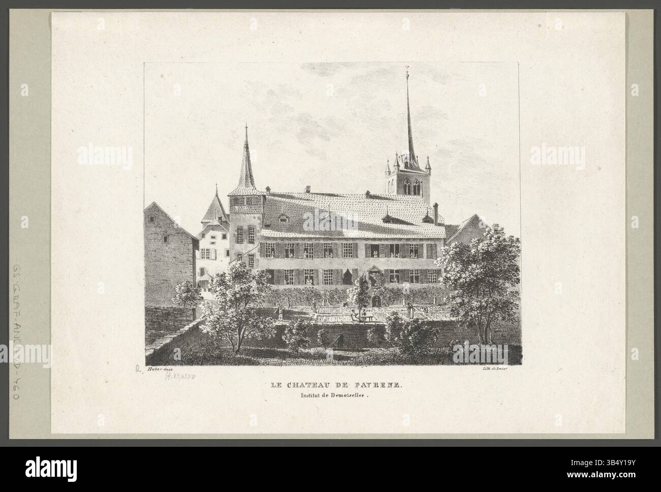 Lithograph by Rudolf Huber and lithographic press Haller, circa 1830 ...