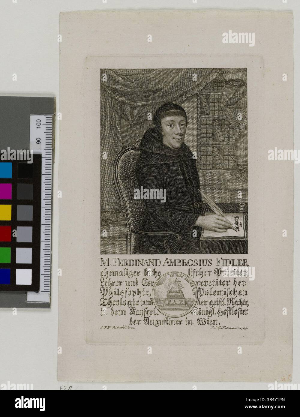 Engraving of M. Ferdinand Ambrosius Fiedler, created in 1769 by Johann ...