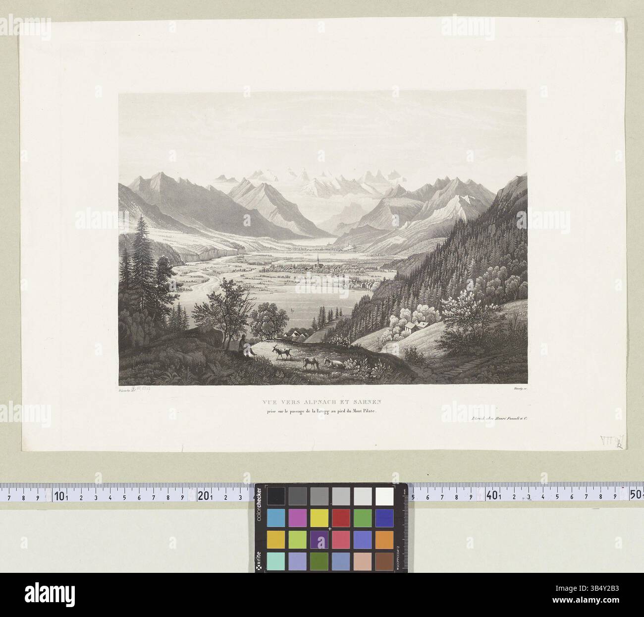 A view of Alpnach and Sarnen from the Rengg pass at the foot of Mount ...
