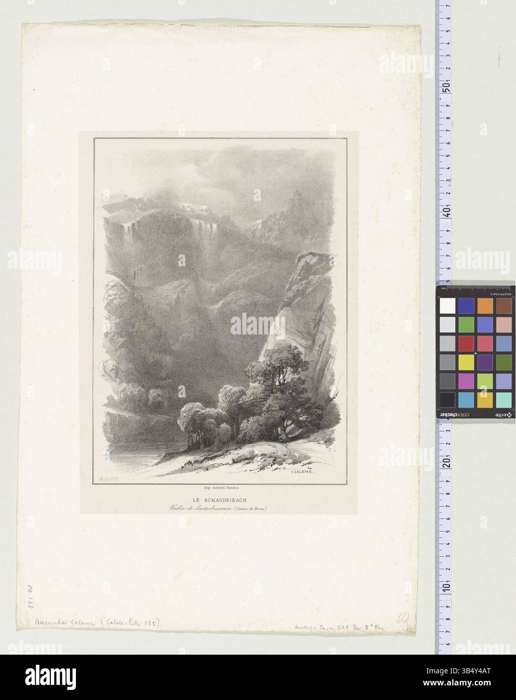 Alexandre Calame’s 1842 lithograph shows the stunning Schmadribach ...