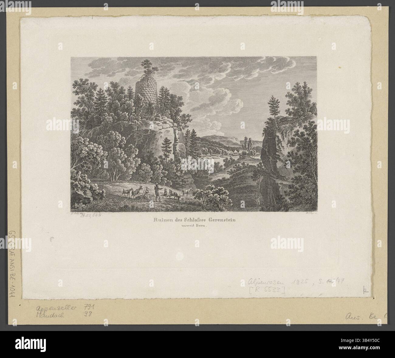 This etching print by Gabriel Ludwig Lory and Franz Hegi depicts the ...