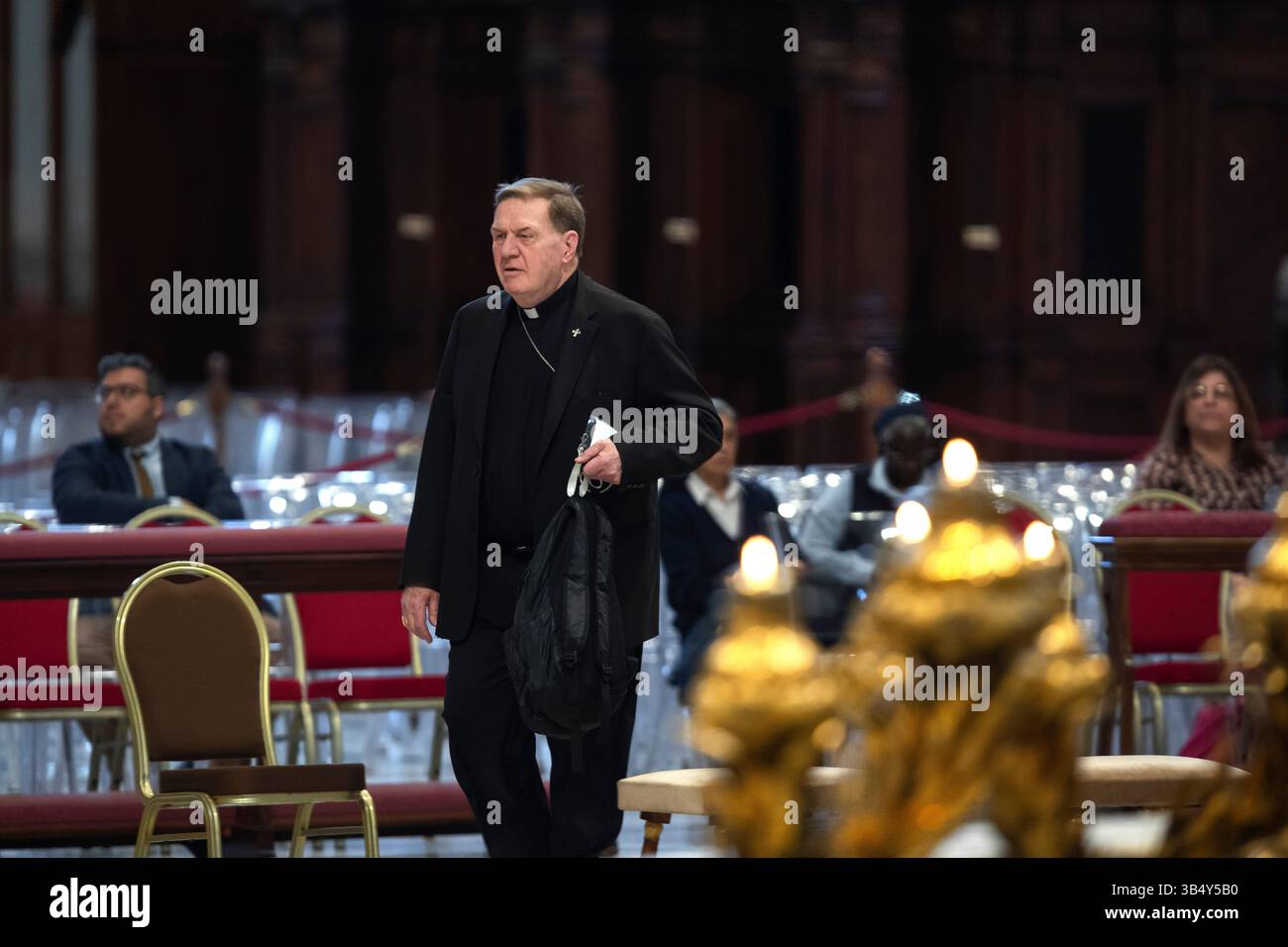 Cardinal Joseph William Tobin arrives for a mass on the fifth day of ...