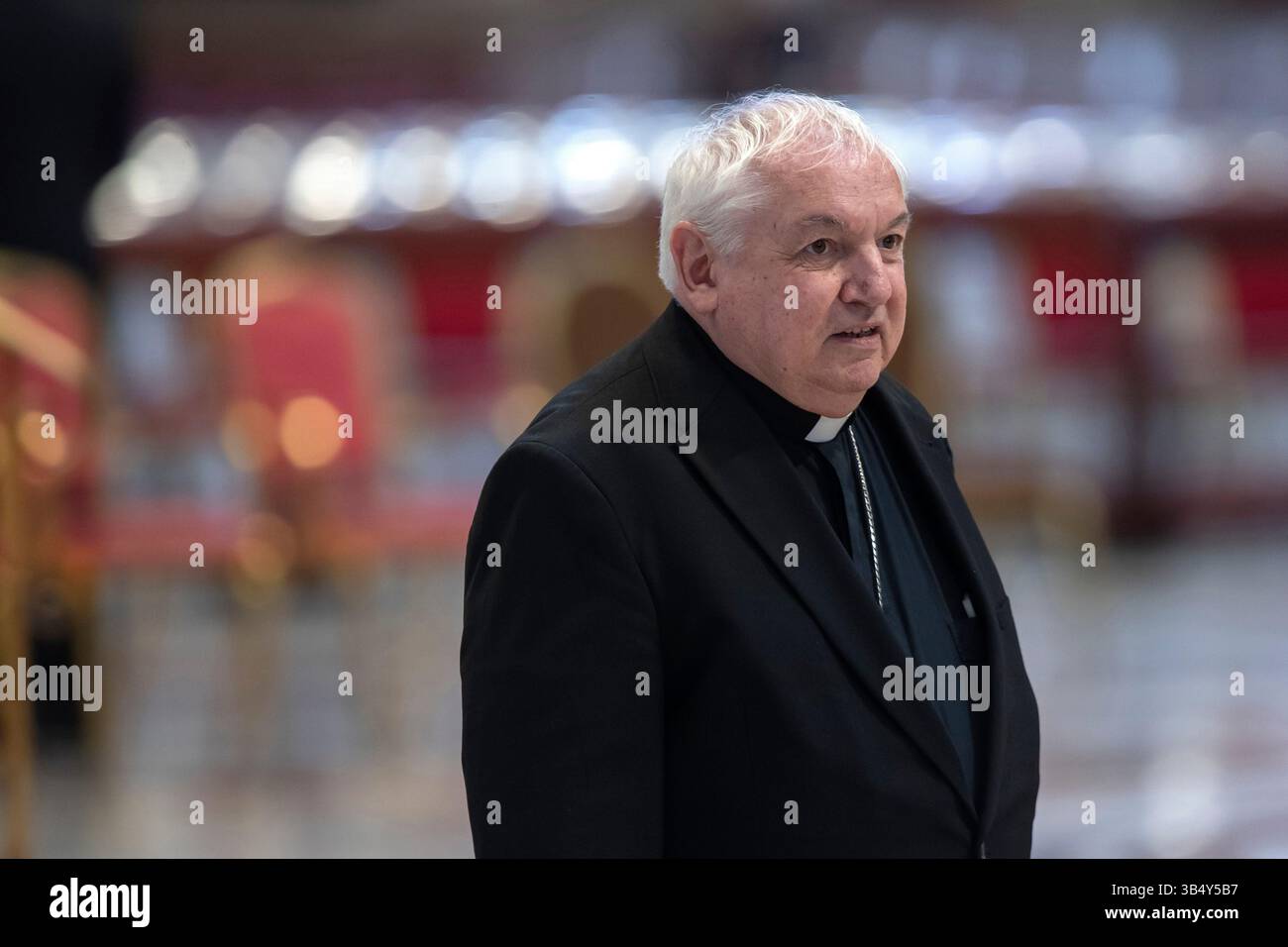Cardinal Jean-Marc Aveline arrives for a mass on the fifth day of the ...