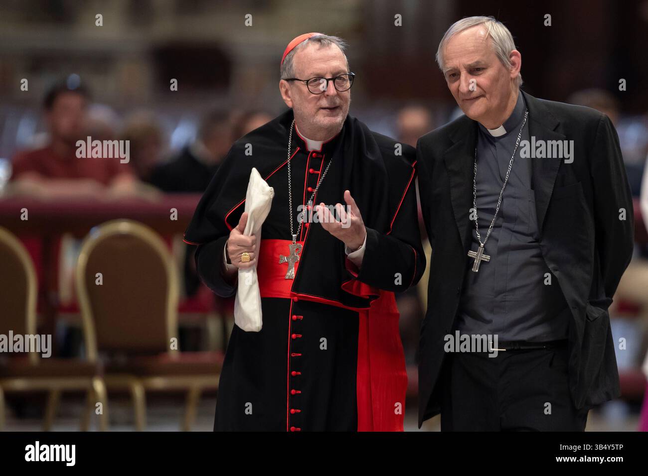 Cardinal Claudio Gugerotti and cardinal Matteo Zuppi arrive for a mass ...