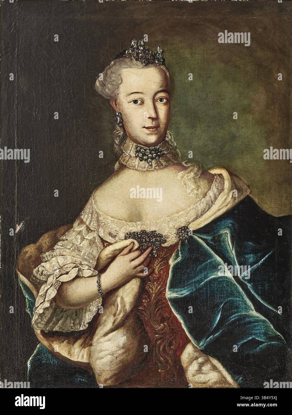 This portrait depicts Princess Frederica Caroline of Saxe-Coburg ...