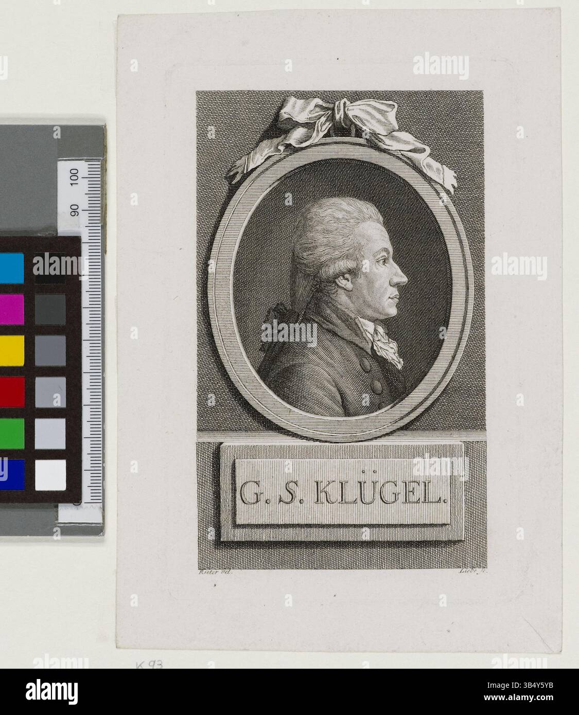 A copper engraving portrait of Georg Simon Klügel, created by Gottlob ...